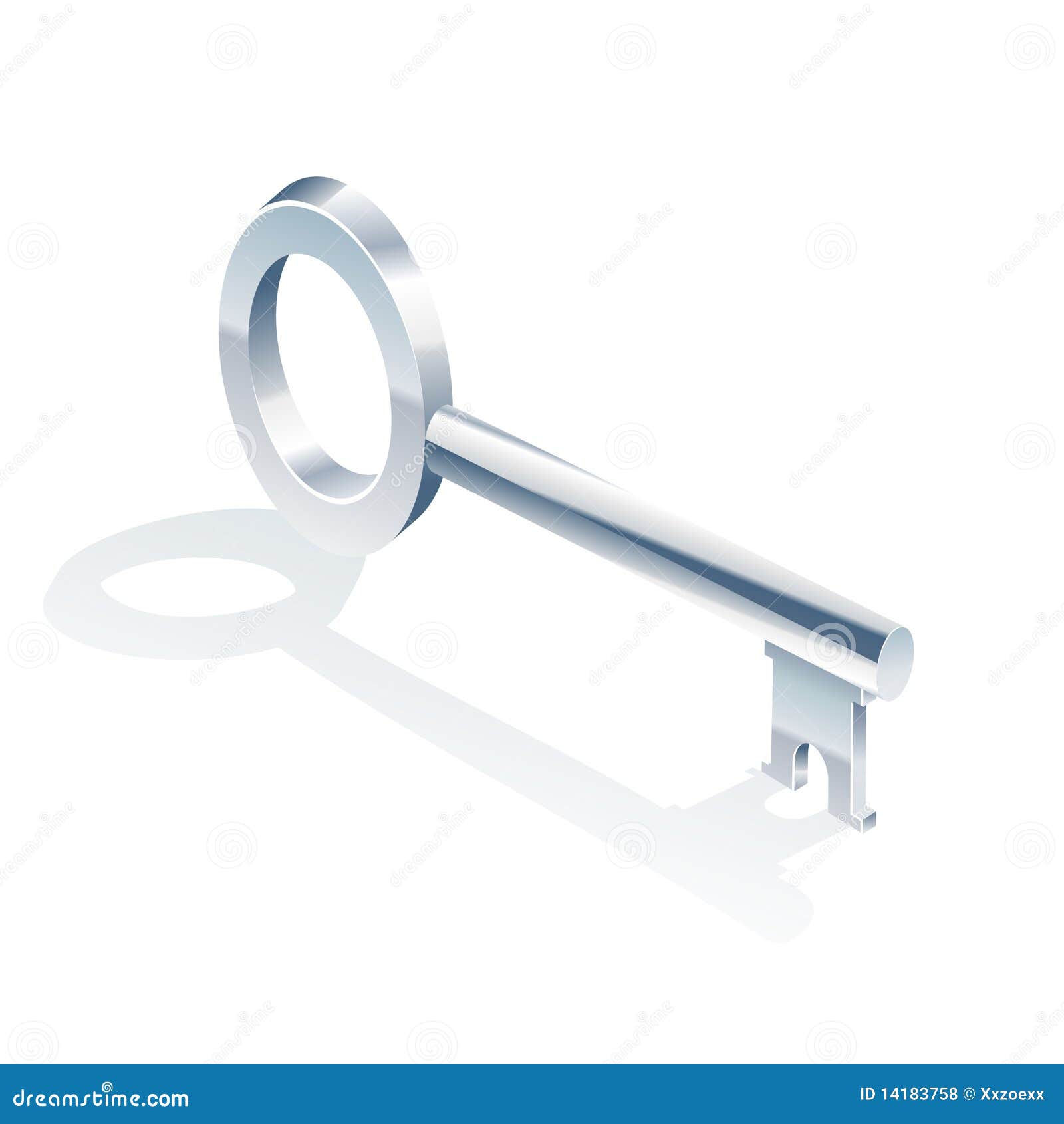 Isolated silver key stock vector. Illustration of estate - 14183758