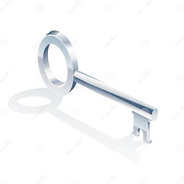 Isolated silver key stock vector. Illustration of estate - 14183758