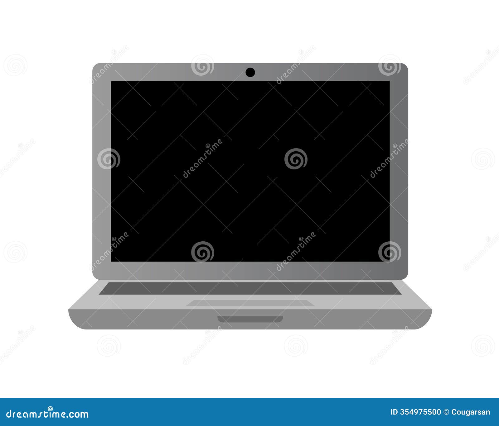 Silver Laptop Personal Computer Icon with Showing Empty Screen ...