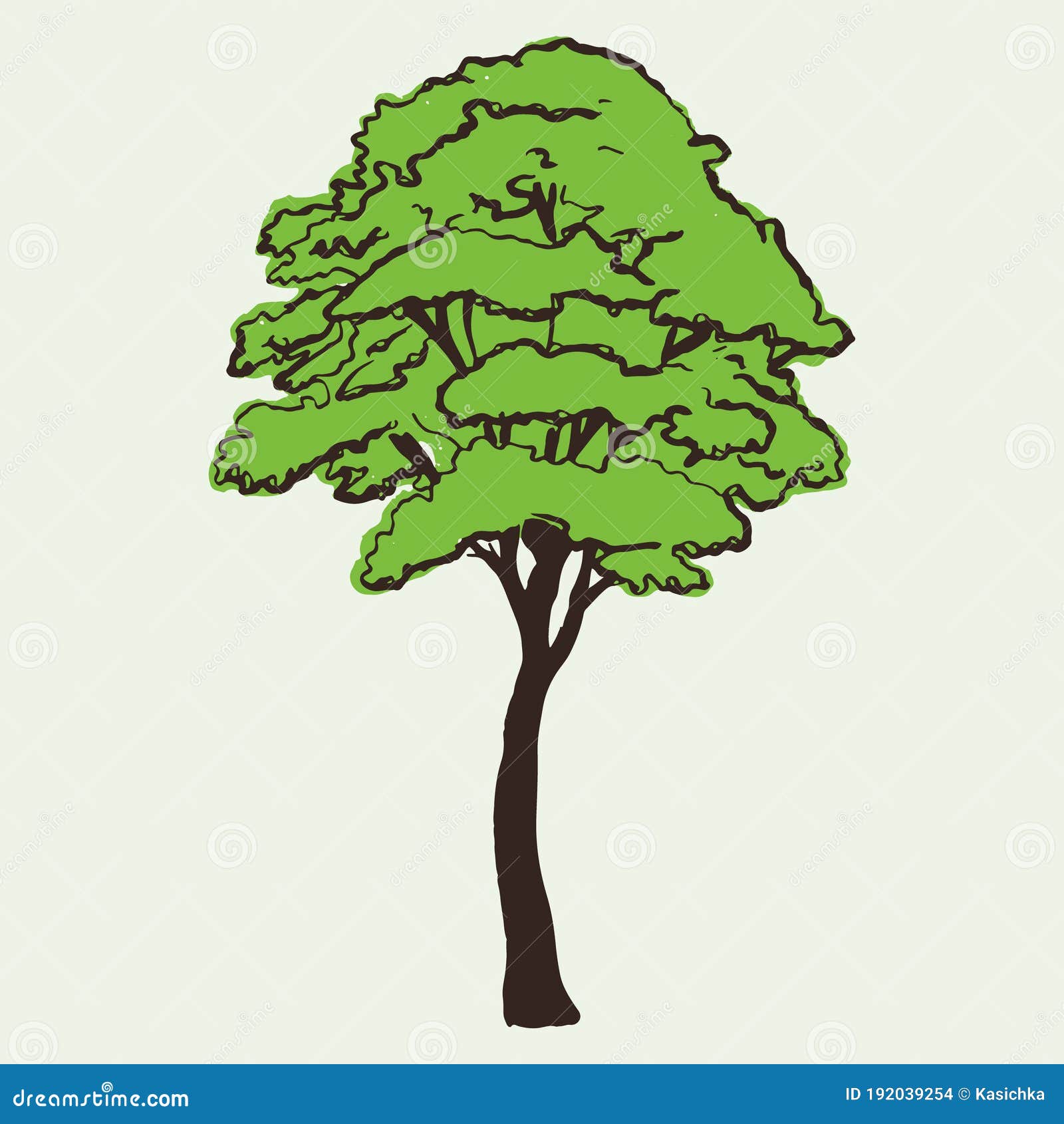 Isolated Simple Cartoon Tree Stock Vector - Illustration of bush ...