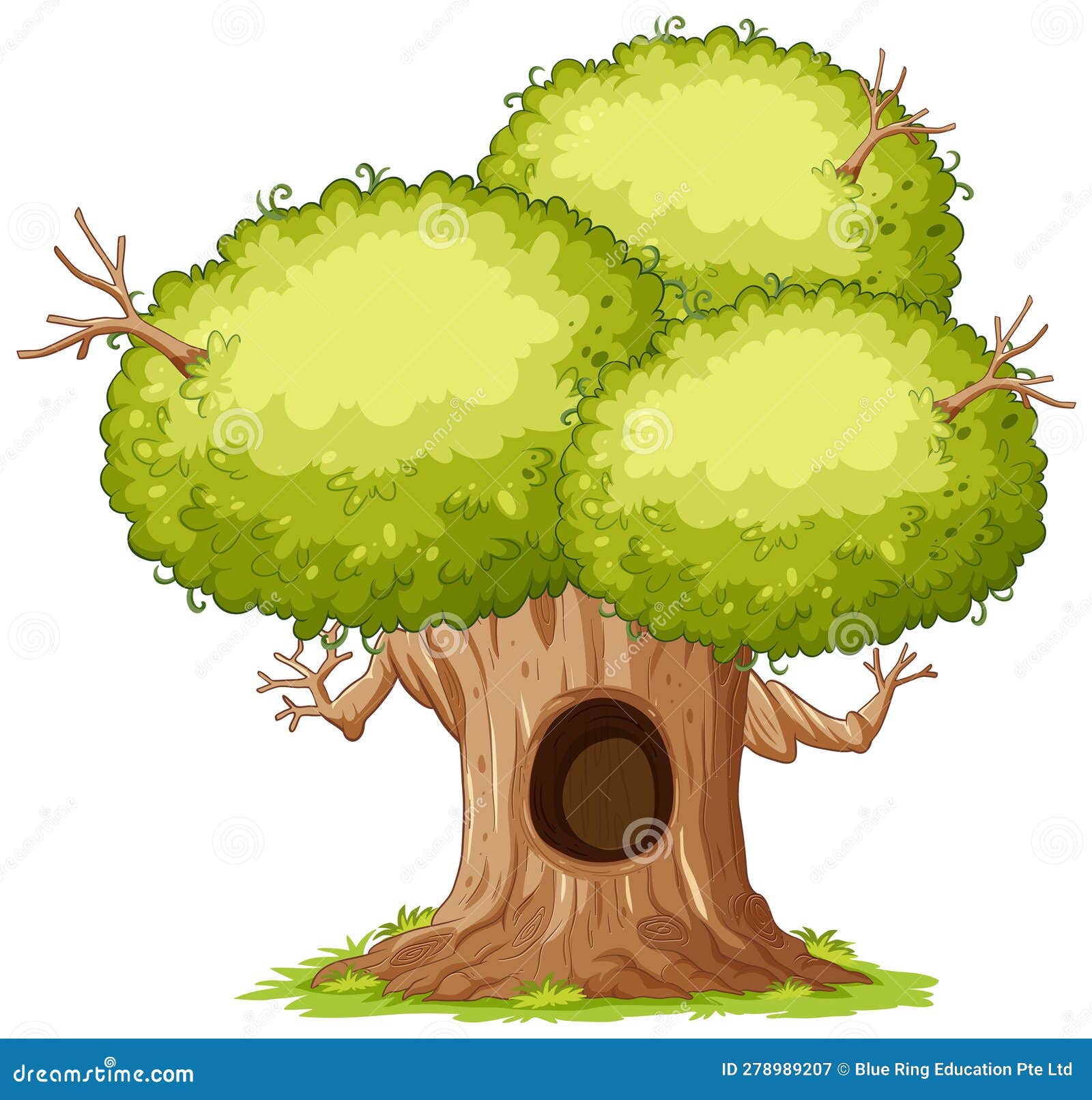 Isolated Simple Tree Cartoon Stock Vector - Illustration of color, bush ...