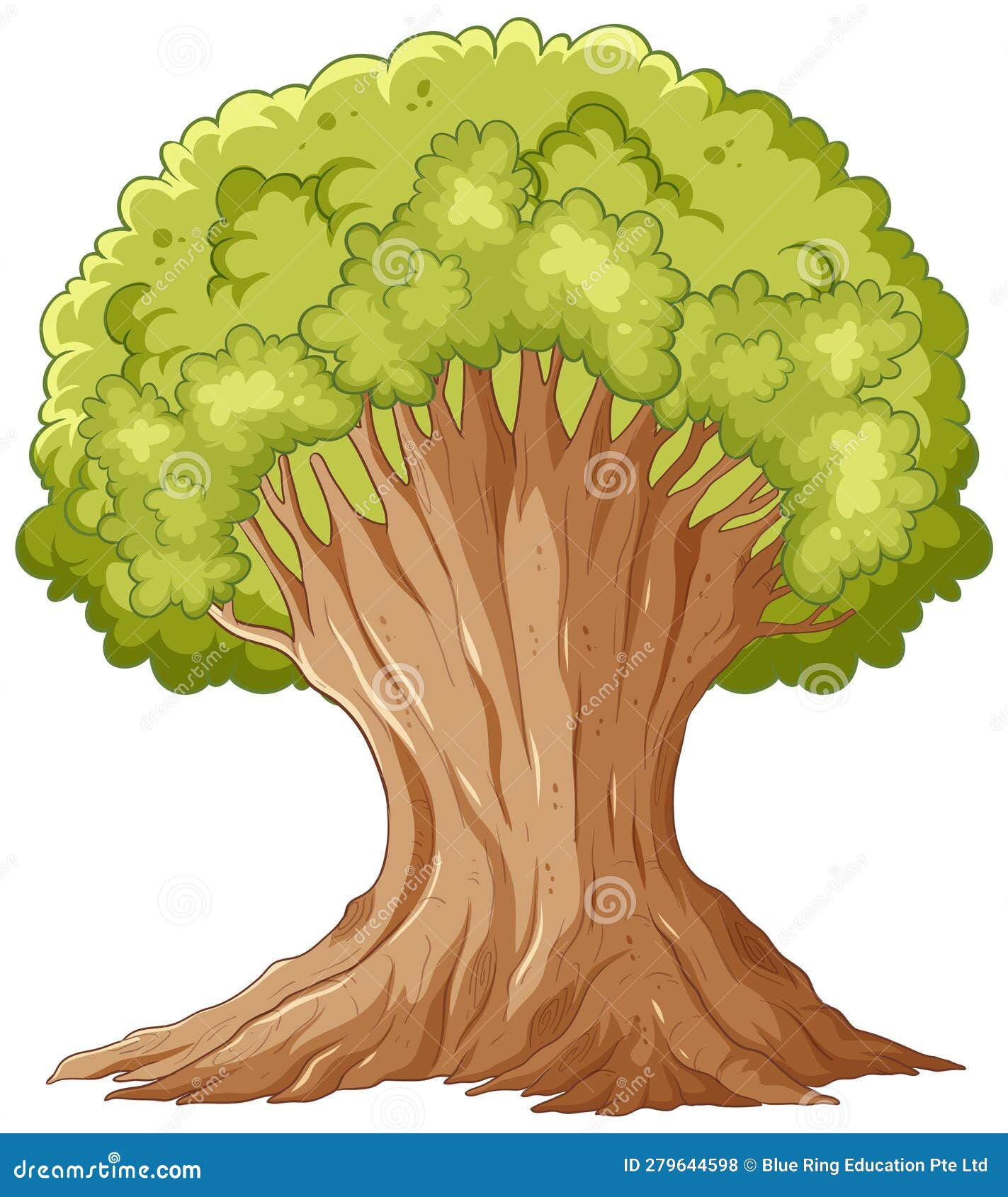 Isolated Simple Tree Cartoon Stock Vector - Illustration of color ...