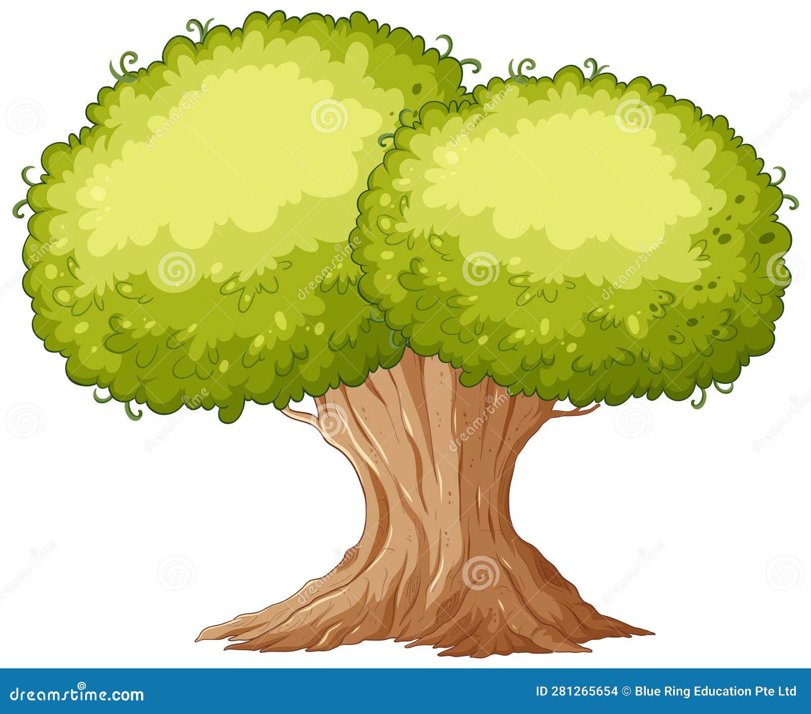 Isolated Simple Tree Cartoon Stock Vector - Illustration of plants ...