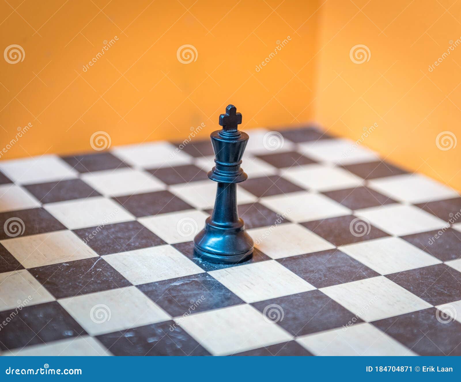 Single Black Chess Piece on a Board Stock Image - Image of intellect ...