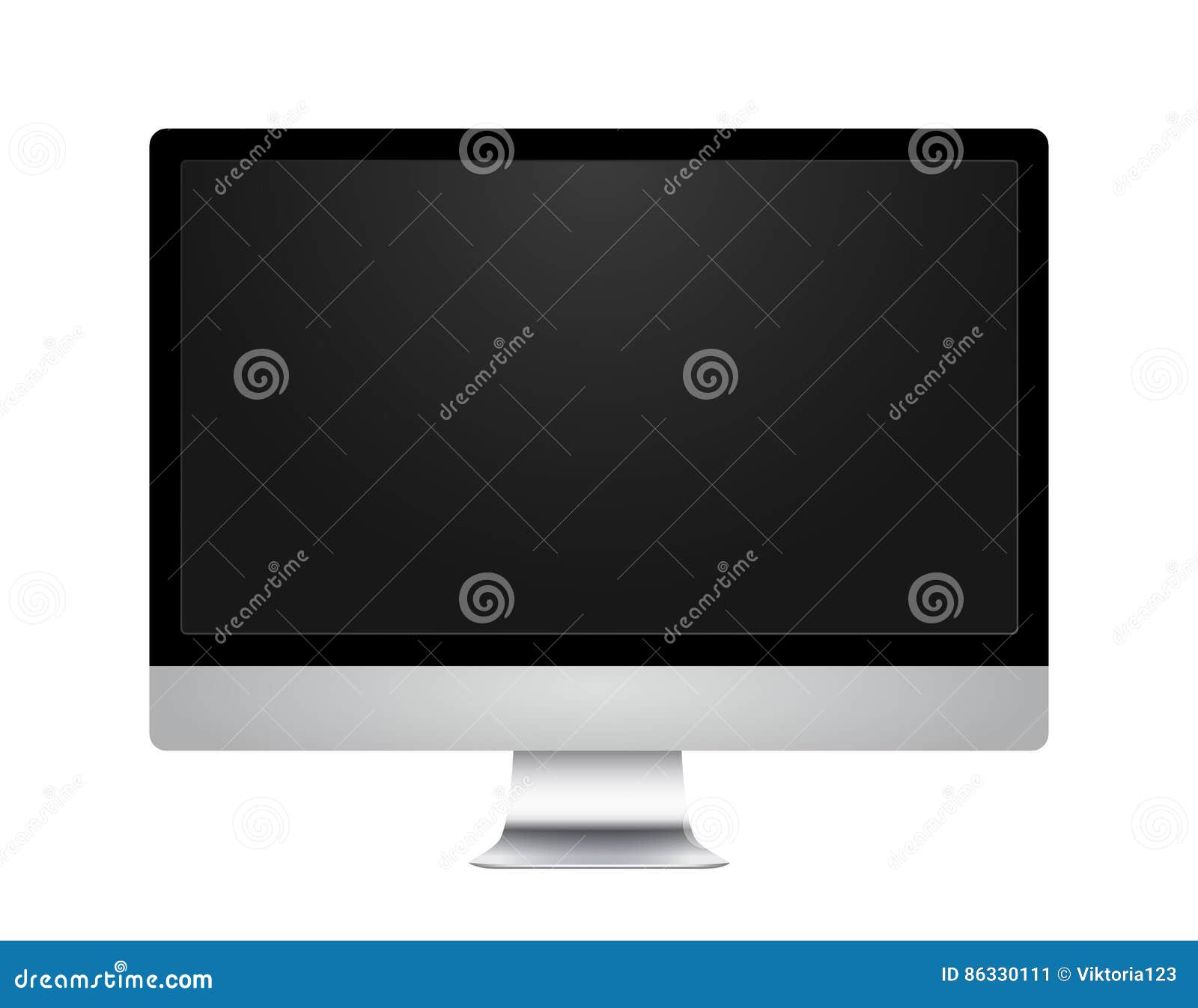 Isolated Single Computer Display with Empty Screen, Vector Realistic ...