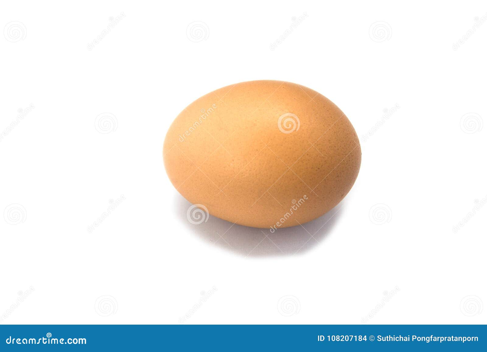 Isolated Single Egg on White Background with Shadow Under it. One Egg ...