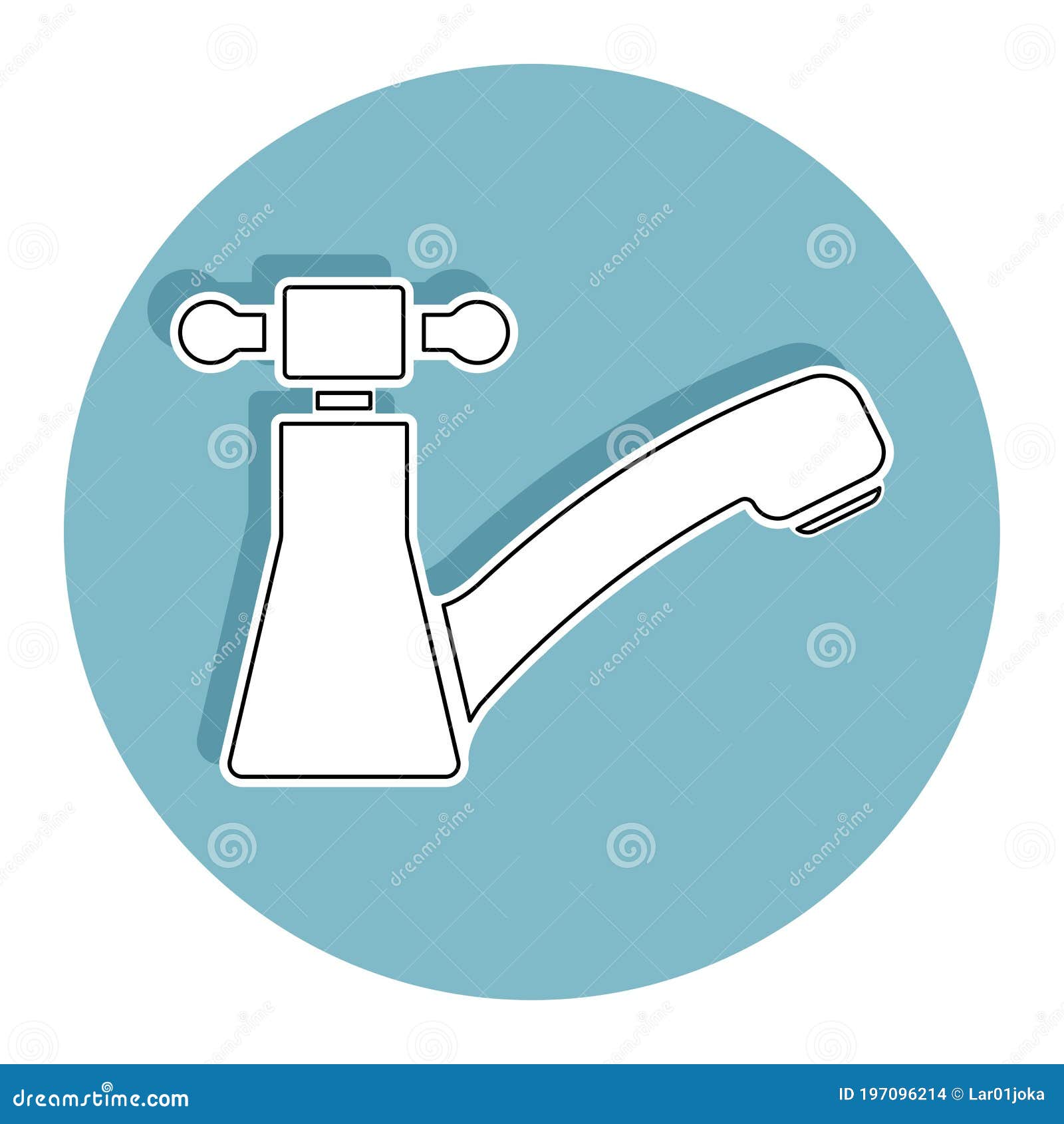 Isolated sink faucet icon stock vector. Illustration of water - 197096214