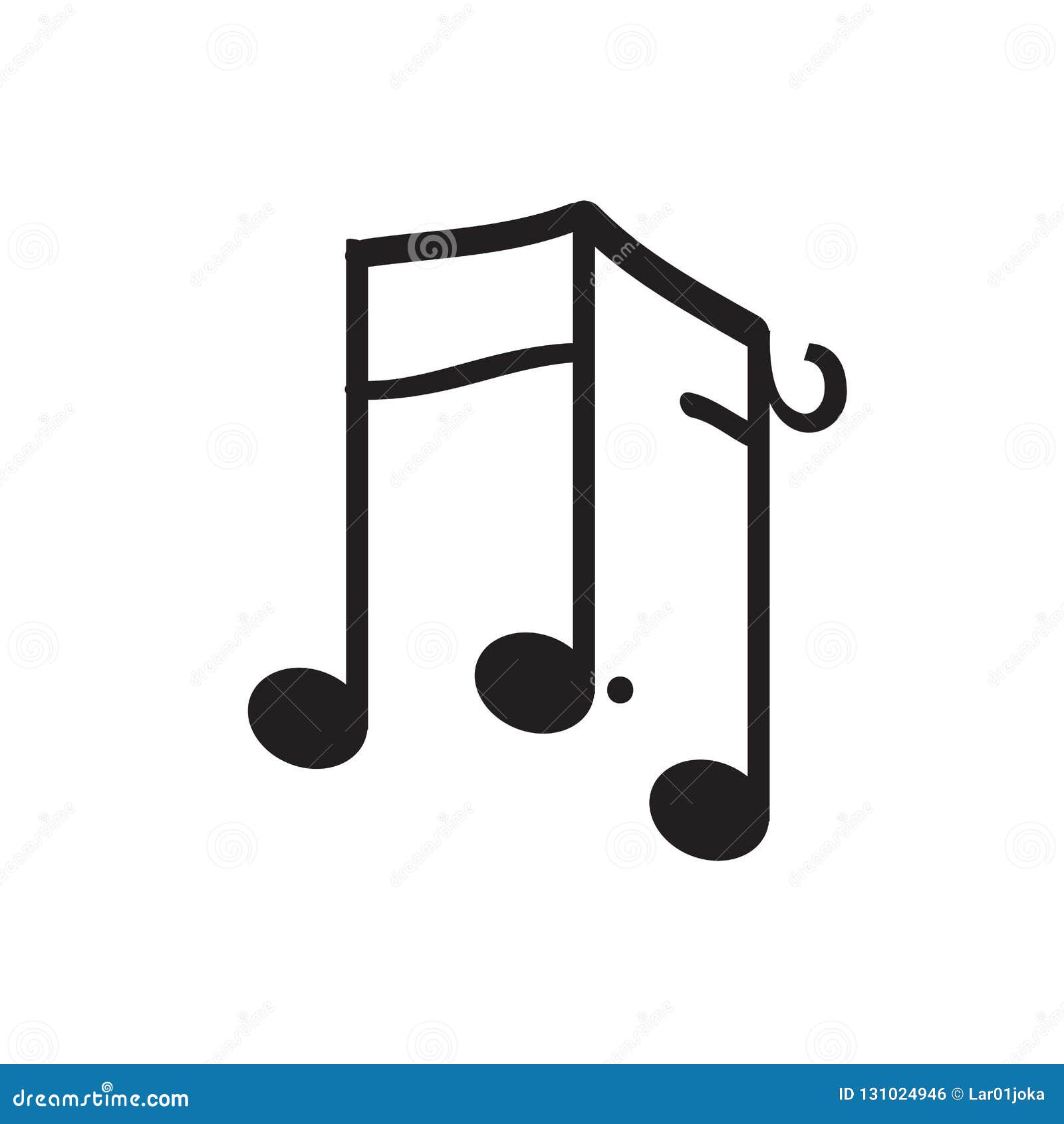 Isolated Sixteenth Musical Note Stock Vector - Illustration of white ...