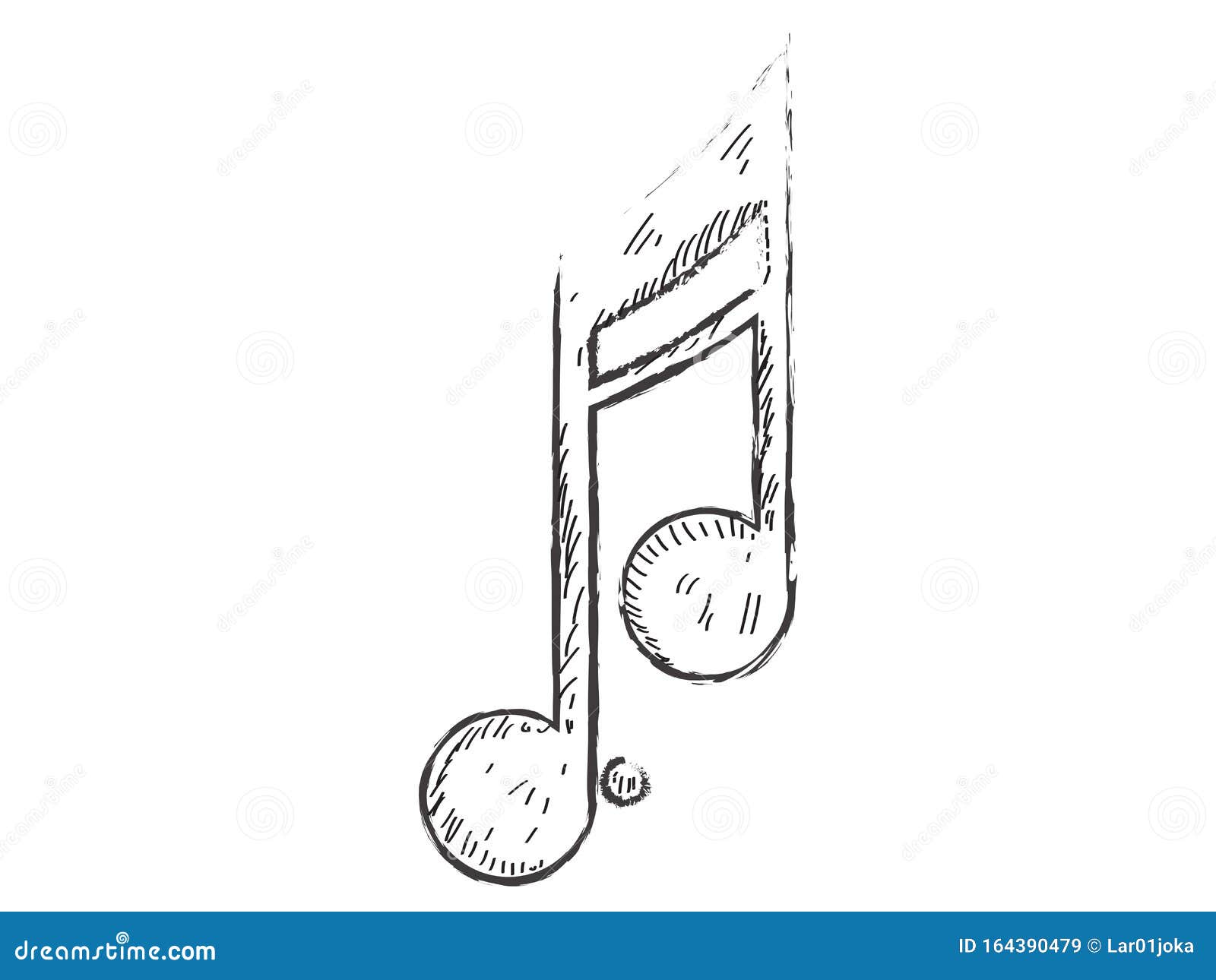 Sixteenth Musical Note Sketch Stock Vector - Illustration of white ...