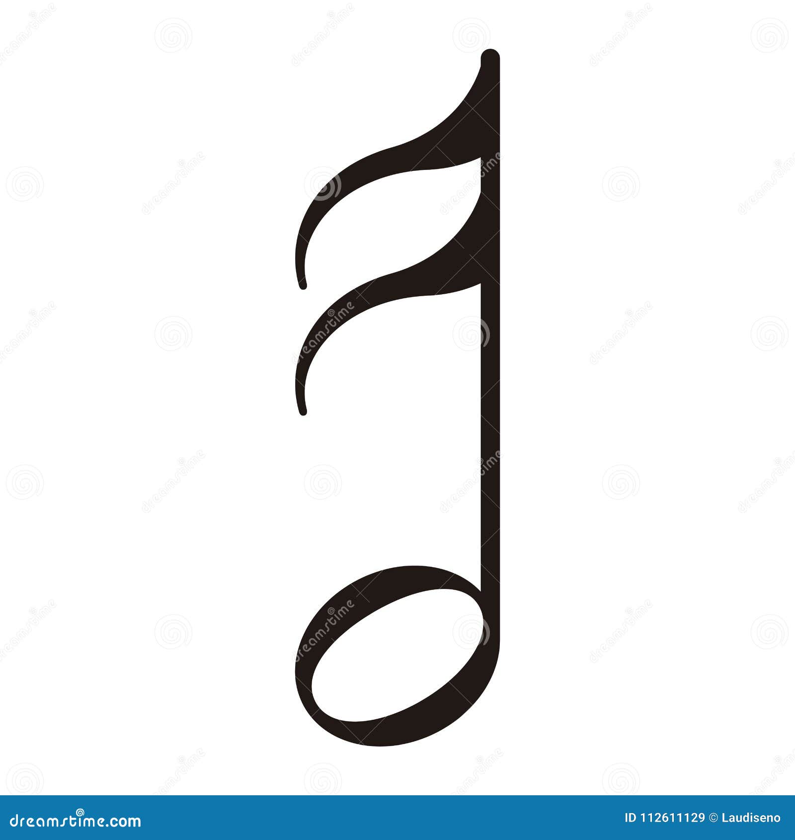 Isolated Sixteenth Note. Musical Note Stock Vector - Illustration of ...