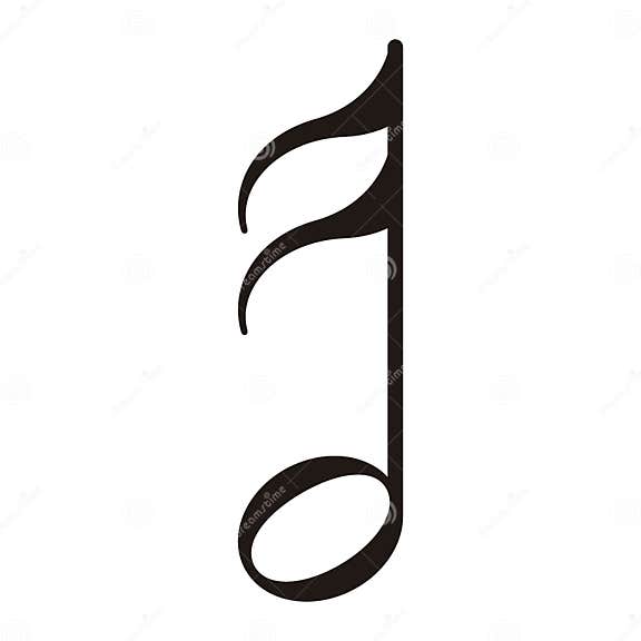 Isolated Sixteenth Note. Musical Note Stock Vector - Illustration of ...