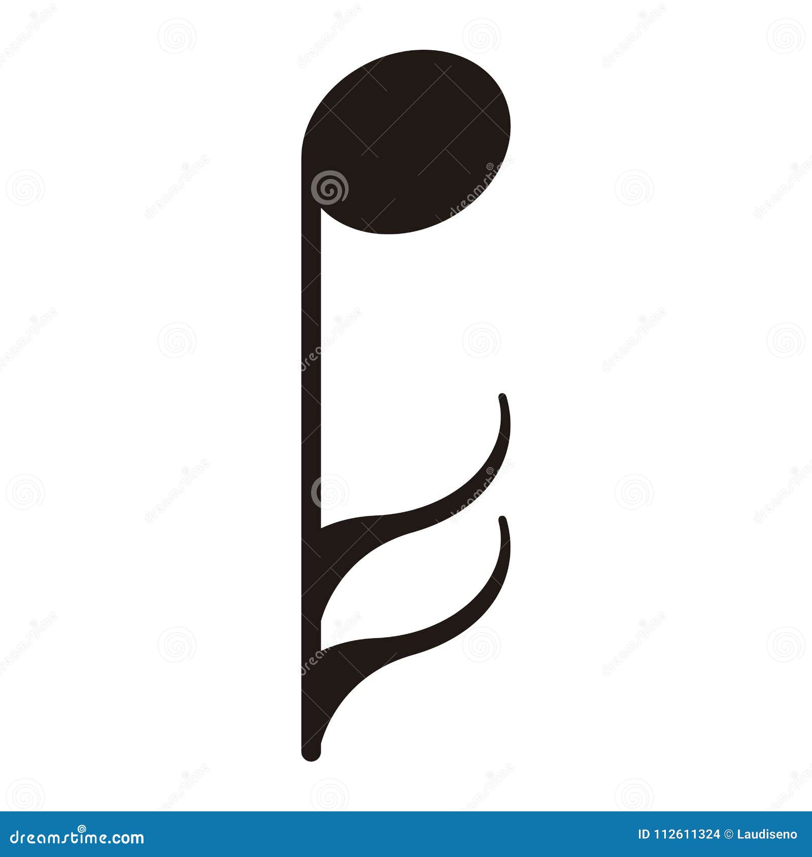 Isolated Sixteenth Note. Musical Note Stock Vector - Illustration of ...