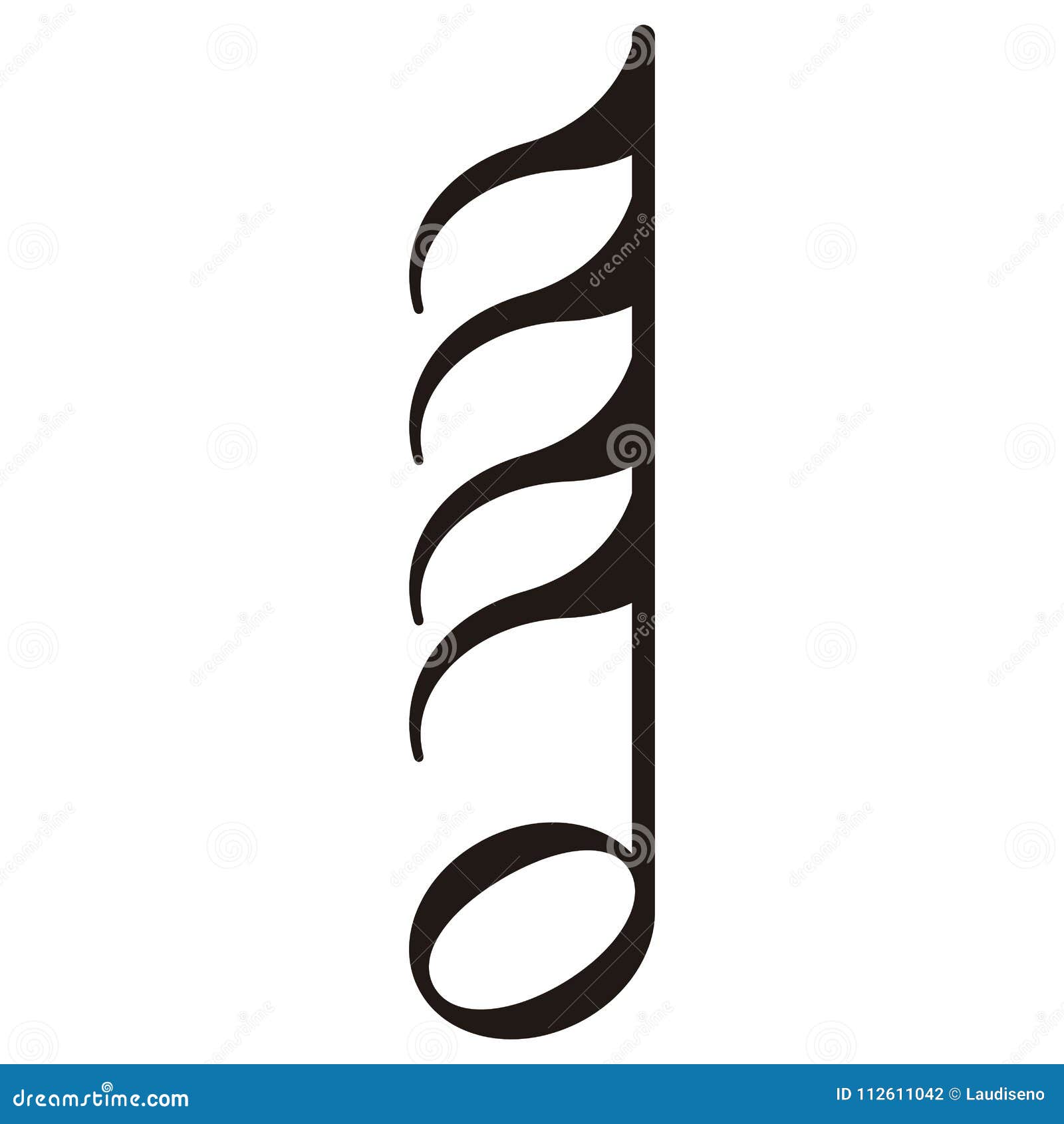 Isolated Sixty-fourth Note. Musical Note Stock Vector - Illustration of ...