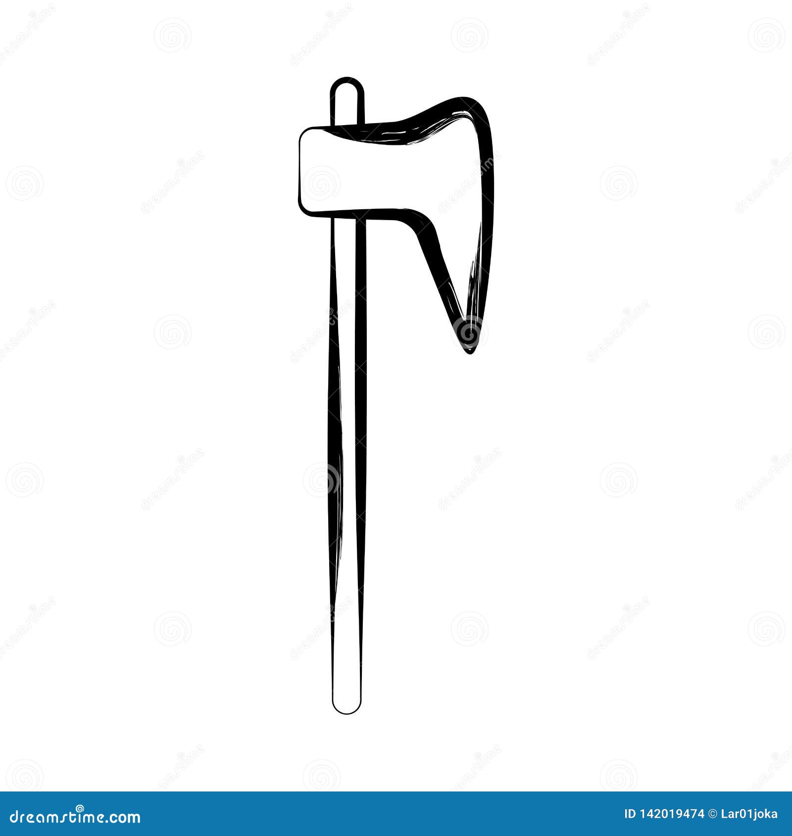 Isolated sketch of a axe stock vector. Illustration of object - 142019474