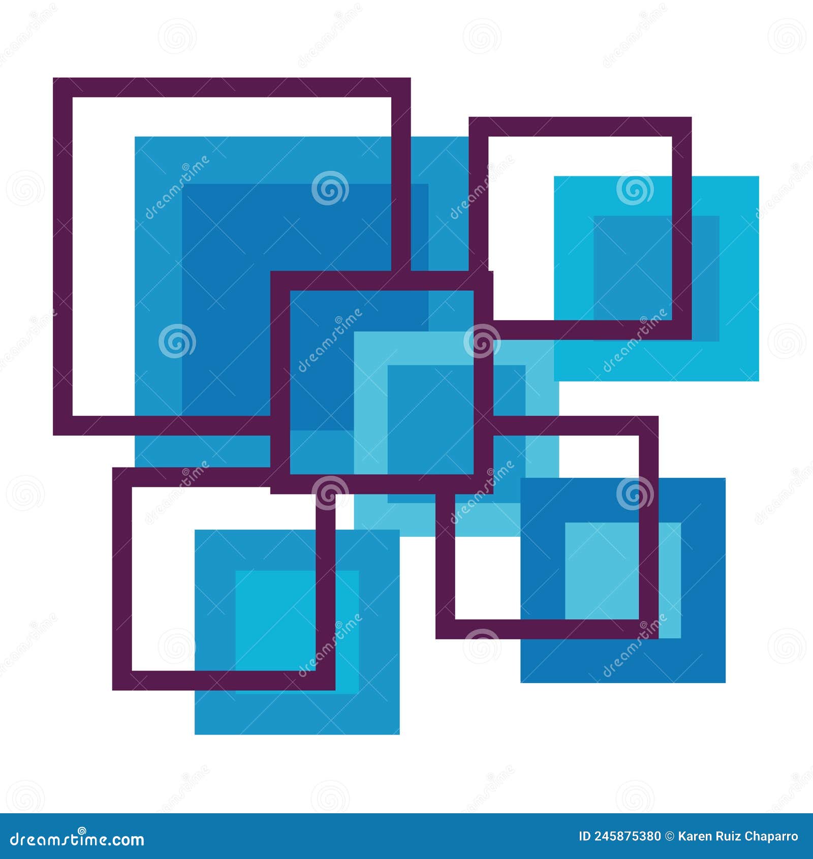 Isolated Sketch of Blue Boxes Vector Stock Illustration - Illustration ...