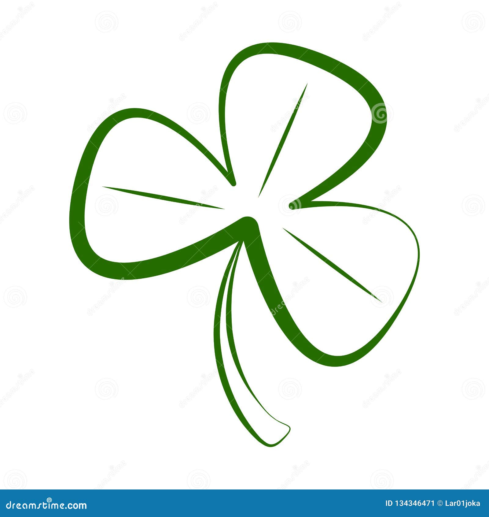 Sketch of a clover stock vector. Illustration of four - 134346471