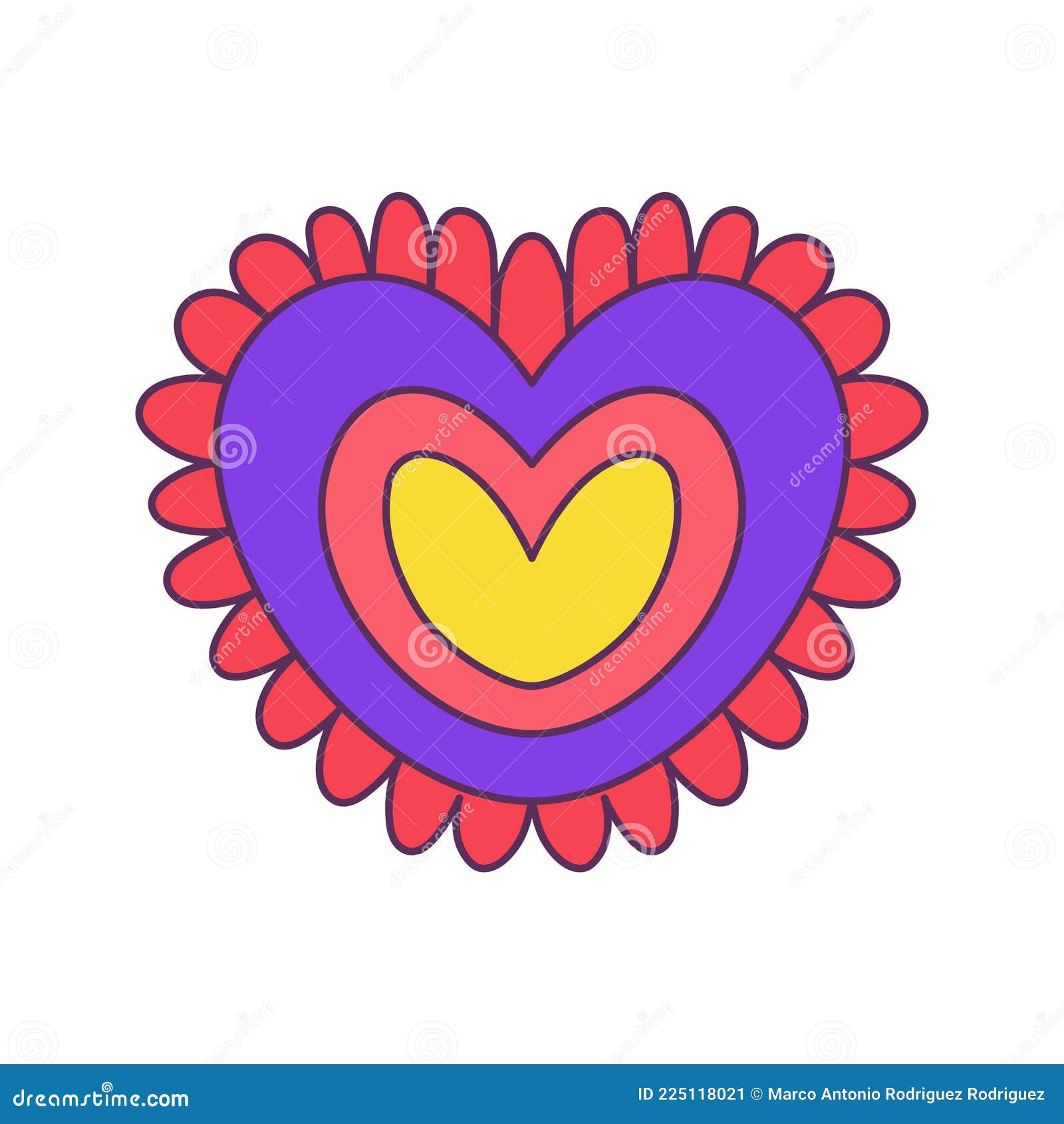 Isolated Sketch of a Colored Heart Shape Stock Vector - Illustration of ...