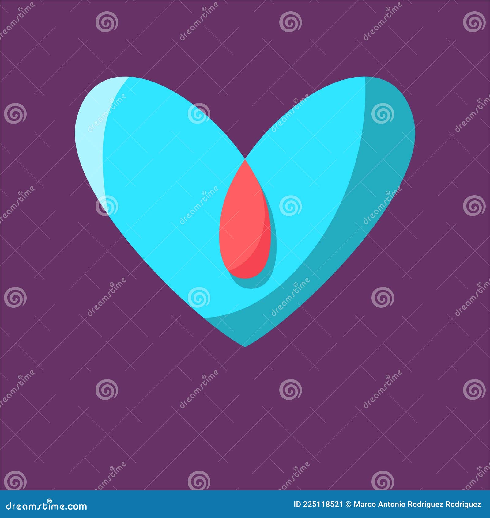 Isolated Sketch of a Colored Heart Shape Stock Vector - Illustration of ...