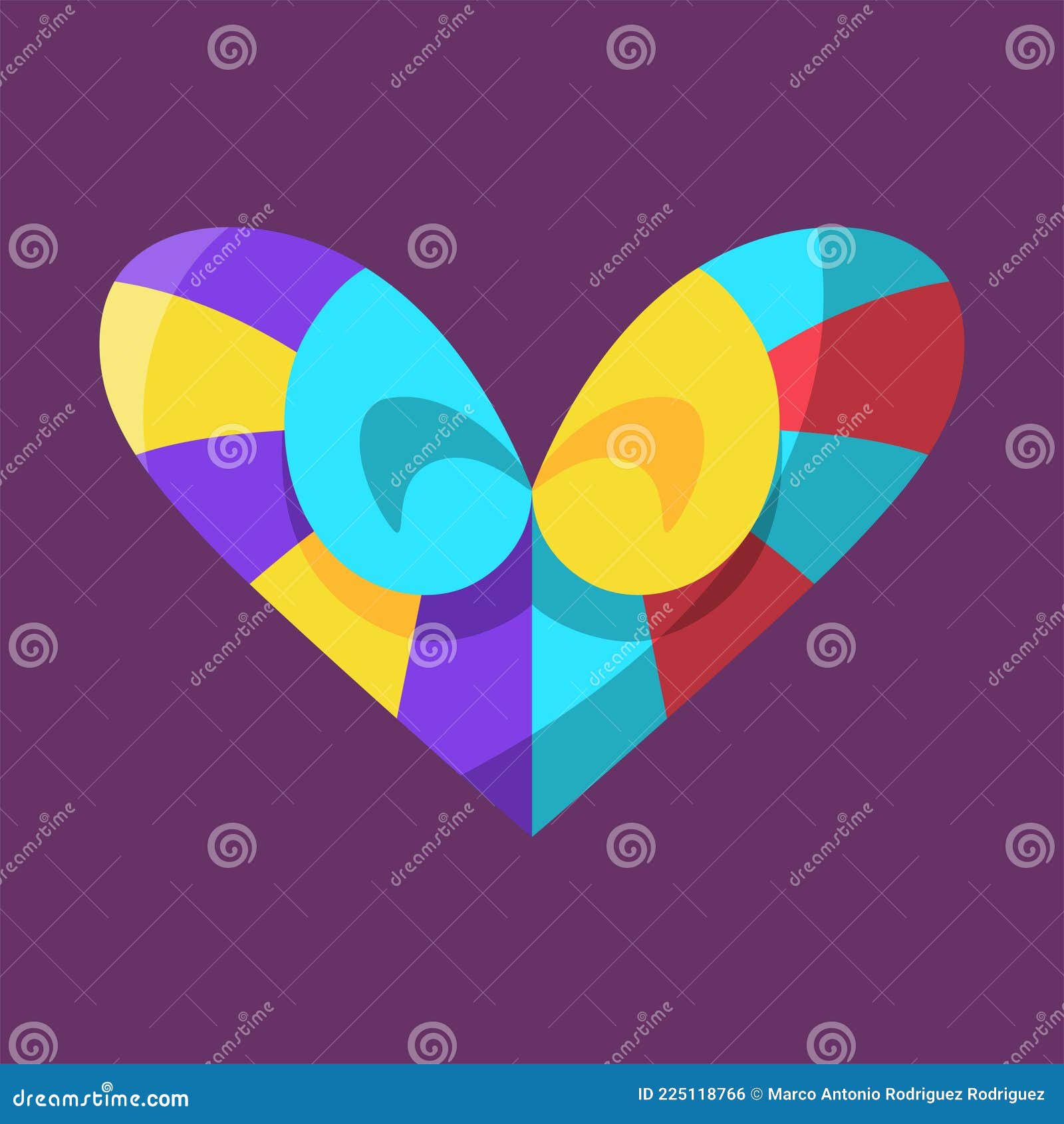 Isolated Sketch of a Colored Heart Shape Stock Vector - Illustration of ...