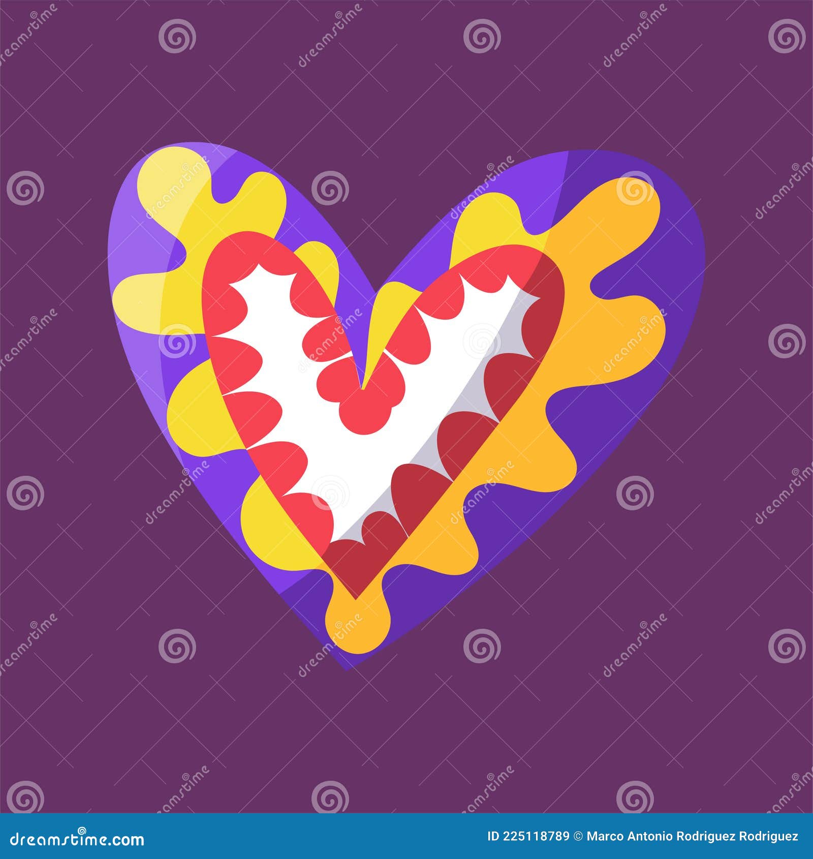Isolated Sketch of a Colored Heart Shape Stock Vector - Illustration of ...