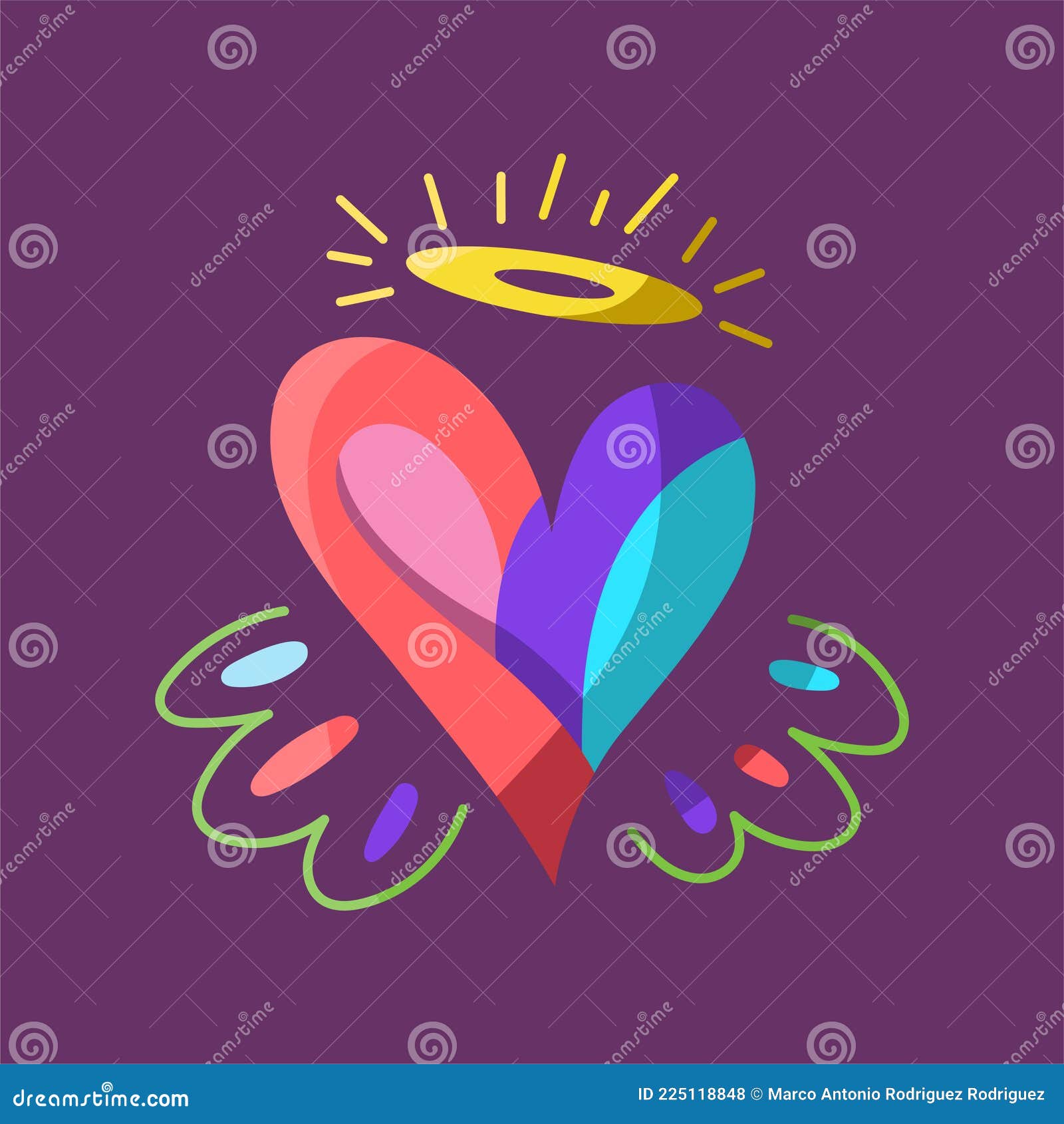 Isolated Sketch of a Colored Heart Shape Stock Vector - Illustration of ...
