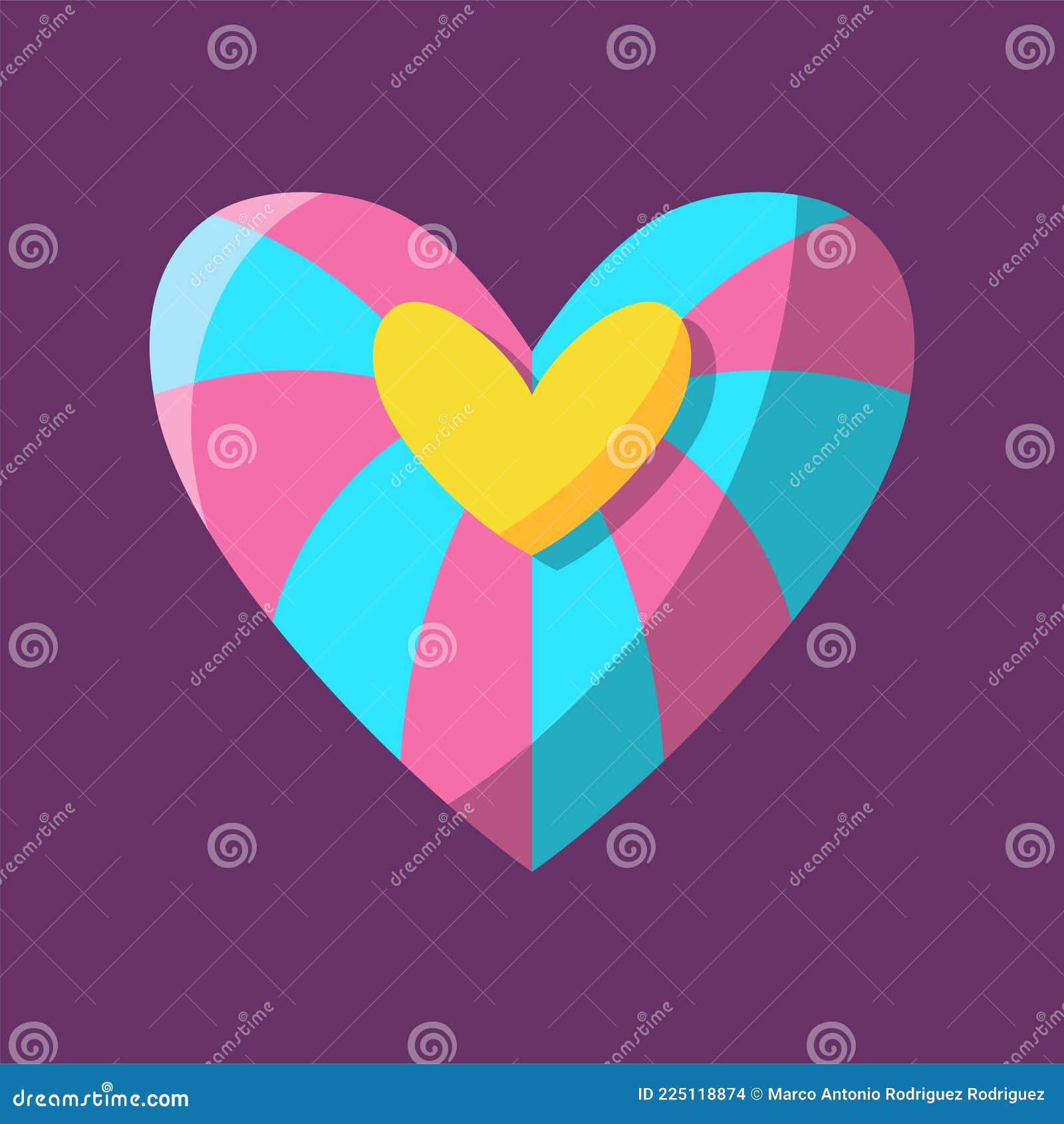 Isolated Sketch of a Colored Heart Shape Stock Vector - Illustration of ...
