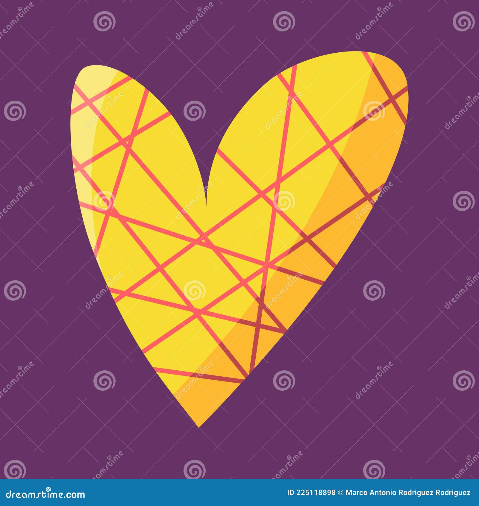 Isolated Sketch of a Colored Heart Shape Stock Vector - Illustration of ...