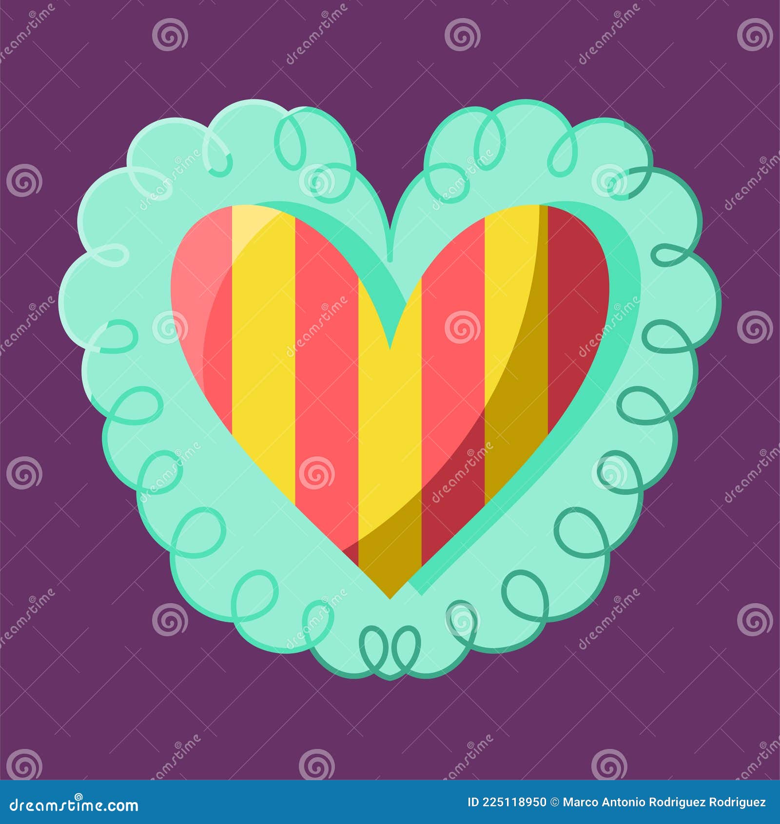Isolated Sketch of a Colored Heart Shape Stock Vector - Illustration of ...