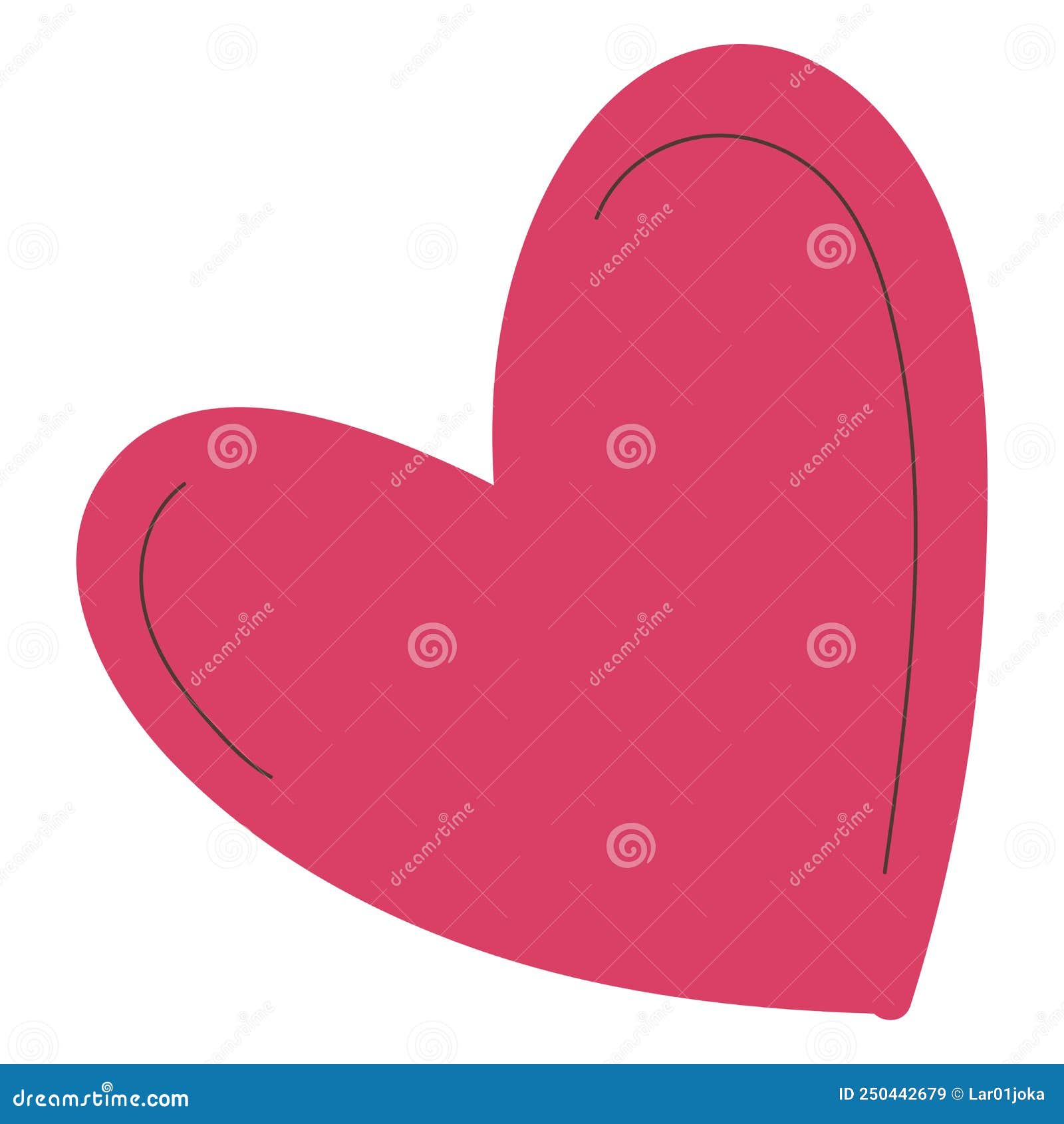 Isolated Sketch of a Colored Heart Shape Vector Stock Vector ...