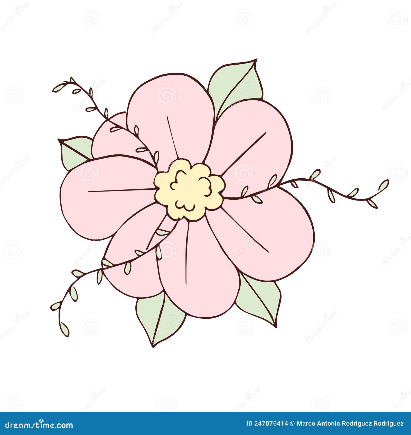 Isolated Sketch of a Flower Spring Time Vector Stock Vector ...