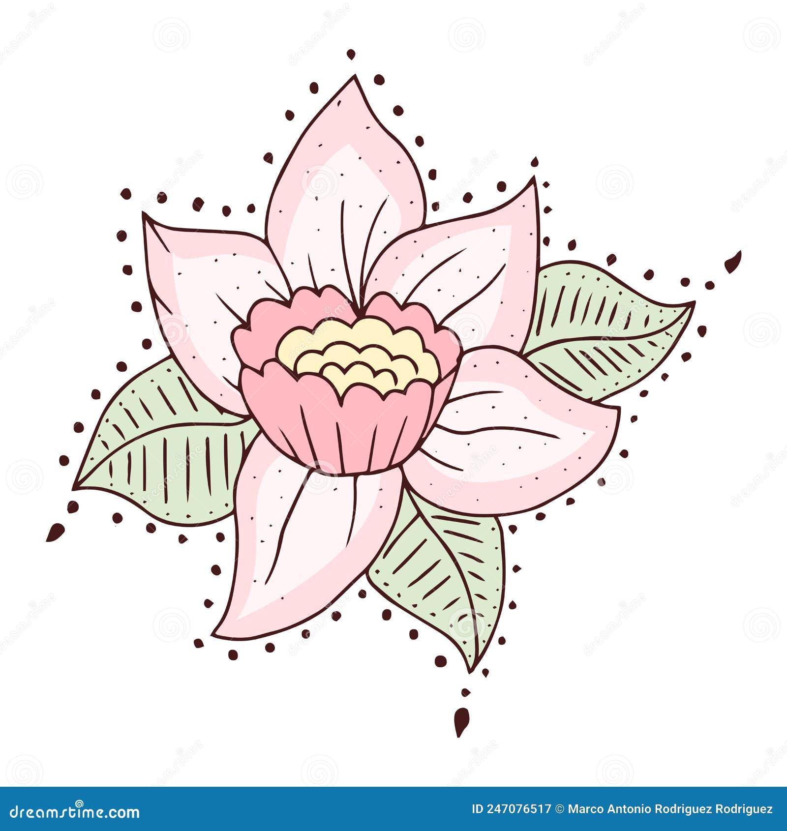 Isolated Sketch of a Flower Spring Time Vector Stock Vector ...