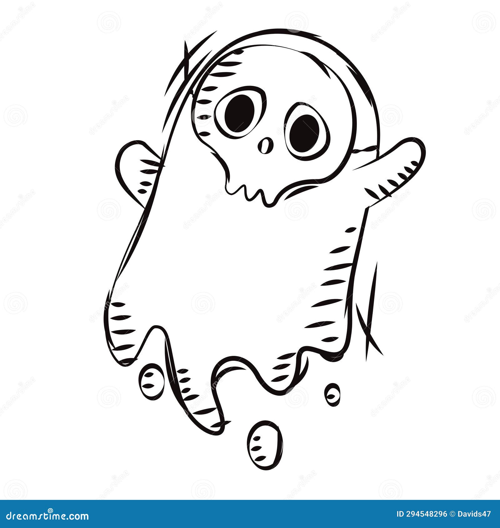 Isolated Sketch of a Ghost with a Costume Vector Stock Vector ...