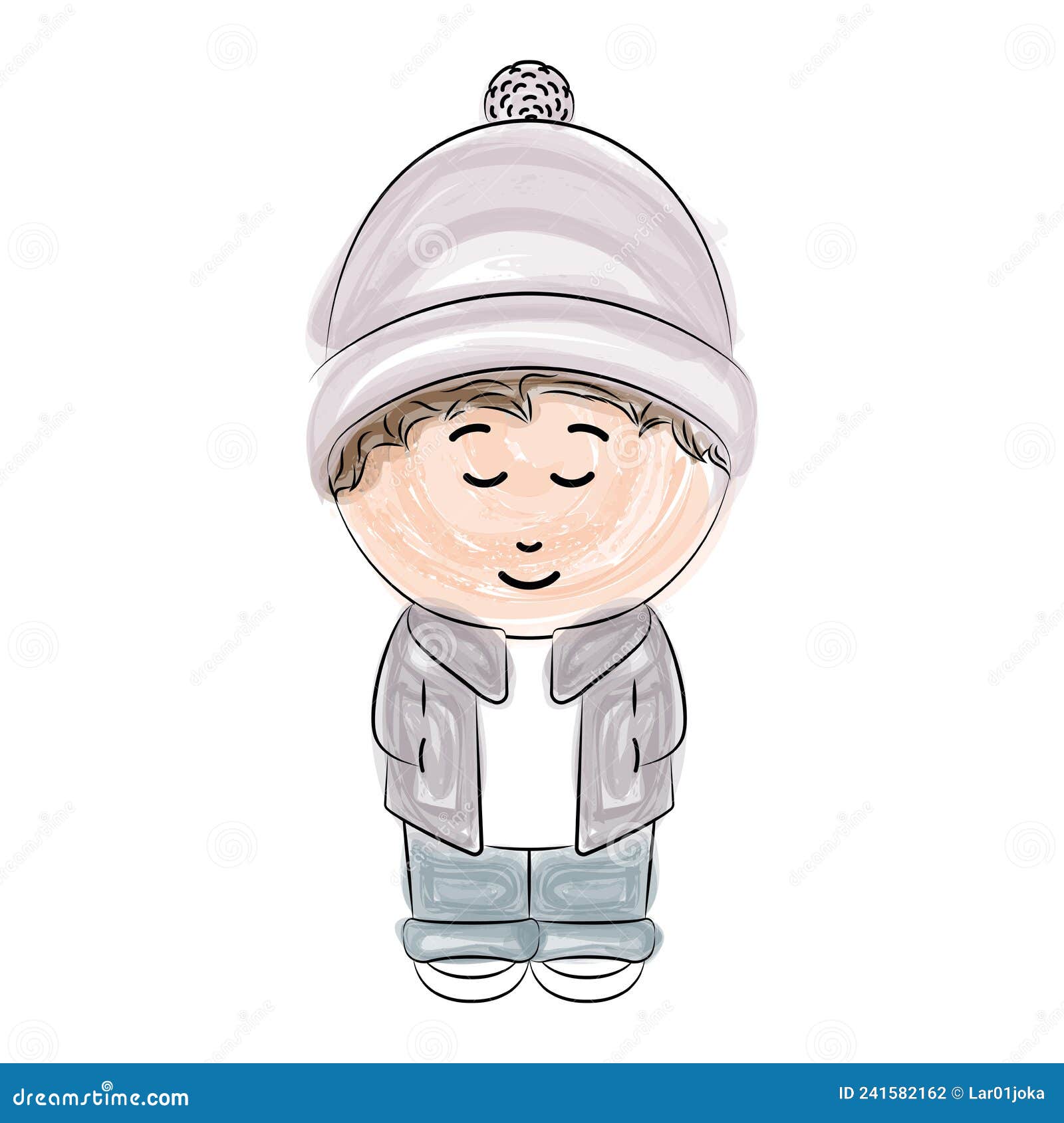 Isolated Sketch of a Happy Boy Vector Stock Vector - Illustration of ...