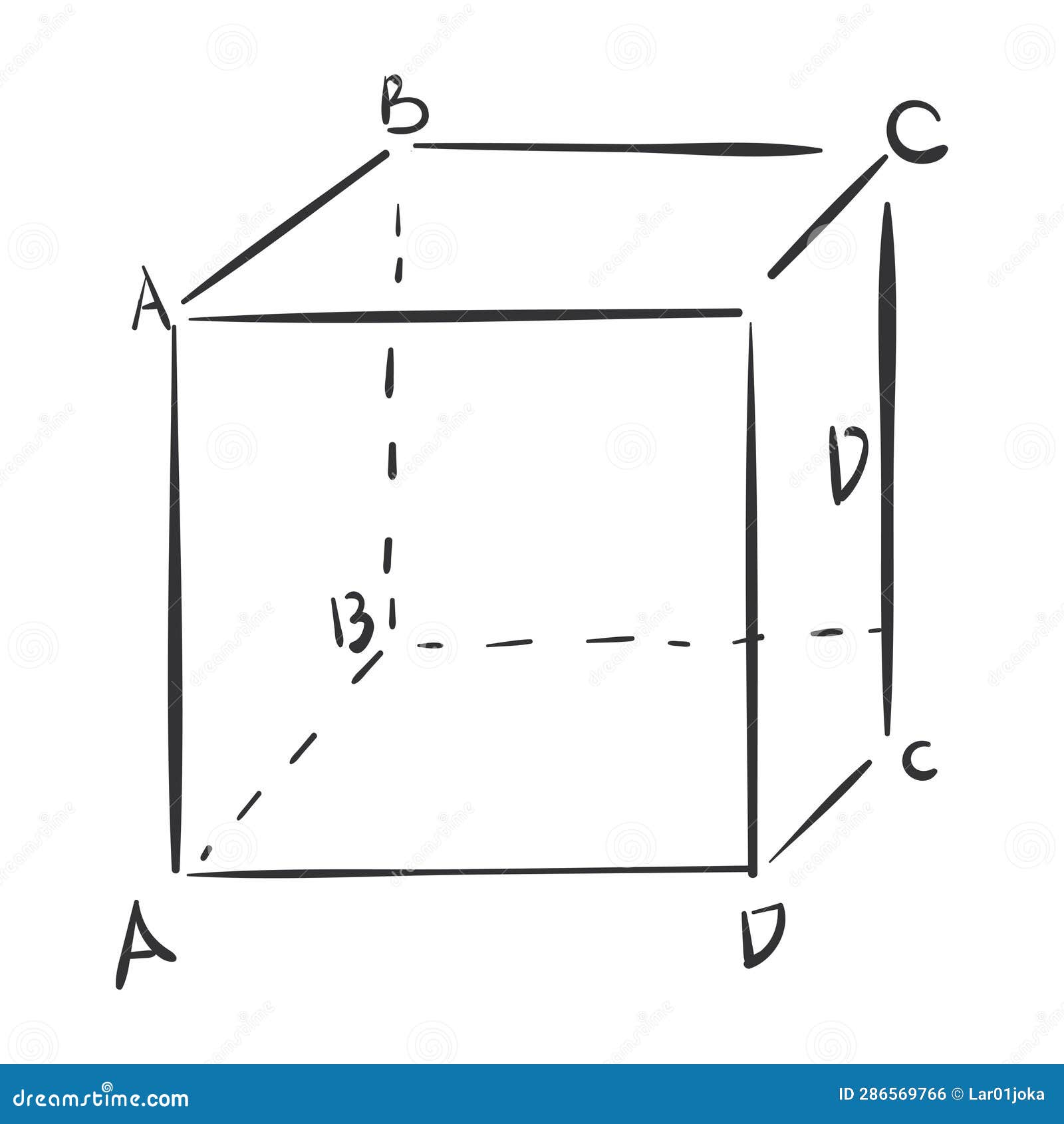 Isolated Sketch of a Math Cube Figure Vector Stock Vector ...