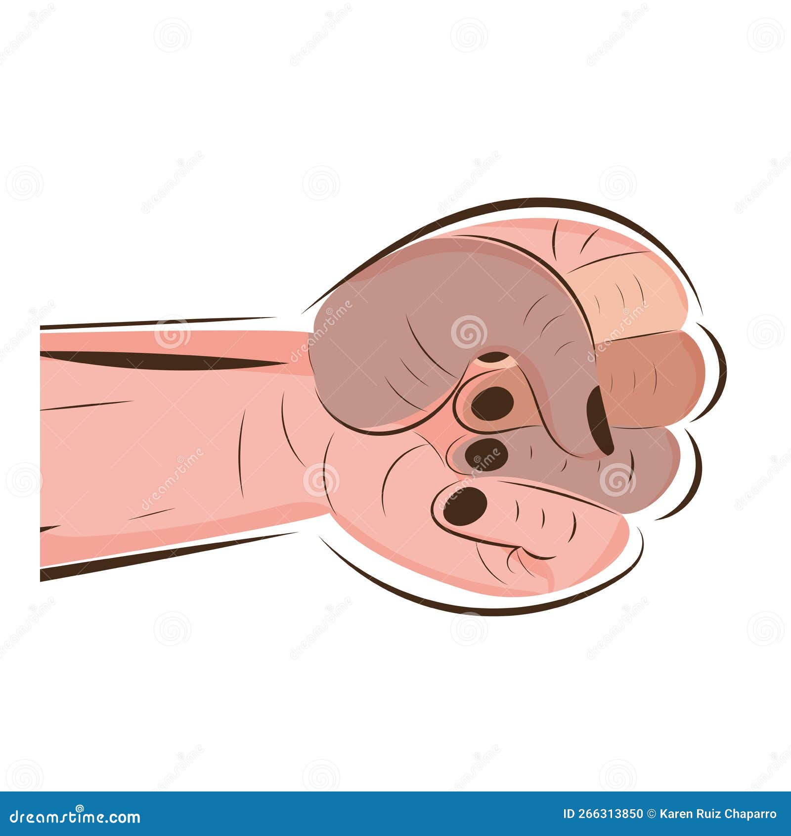 Protesting Hand Gesture, Clenched Fist Cartoon Vector | CartoonDealer ...