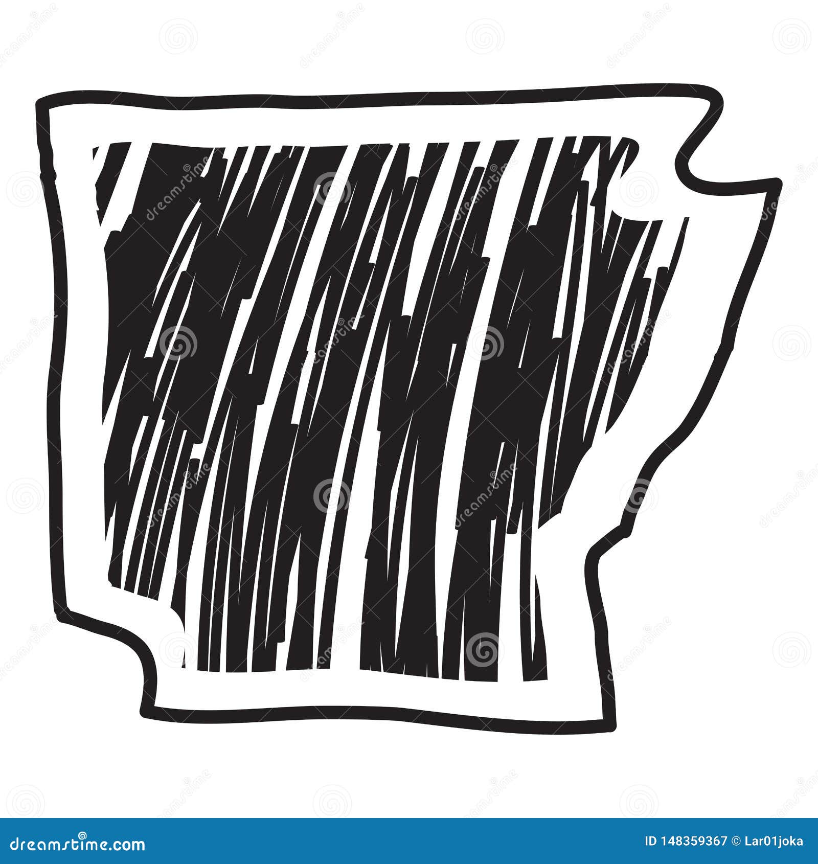 Isolated Sketch of the State of Arkansas Stock Vector - Illustration of ...