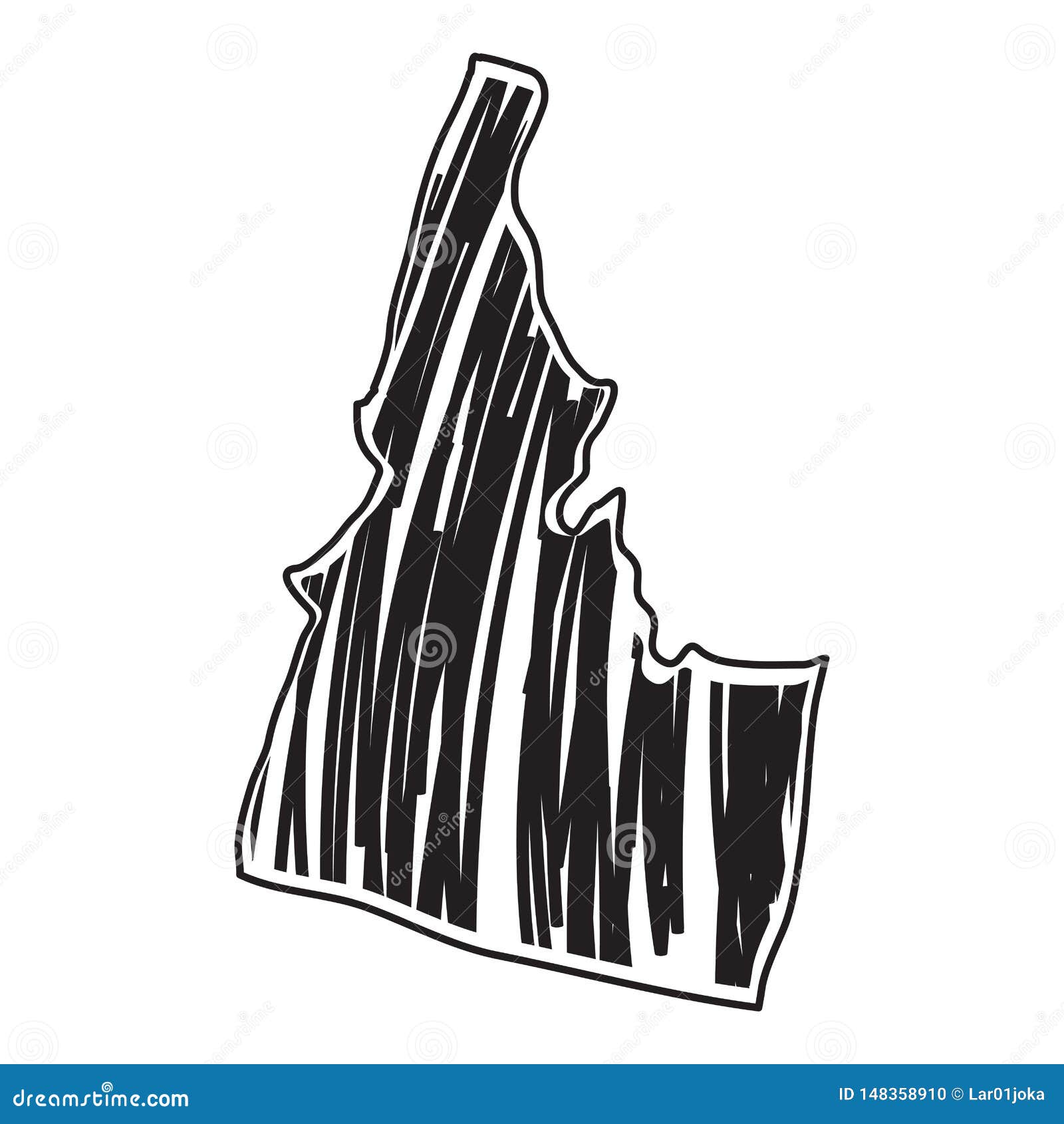 Red Sketch Map Of Idaho Cartoon Vector | CartoonDealer.com #113051799