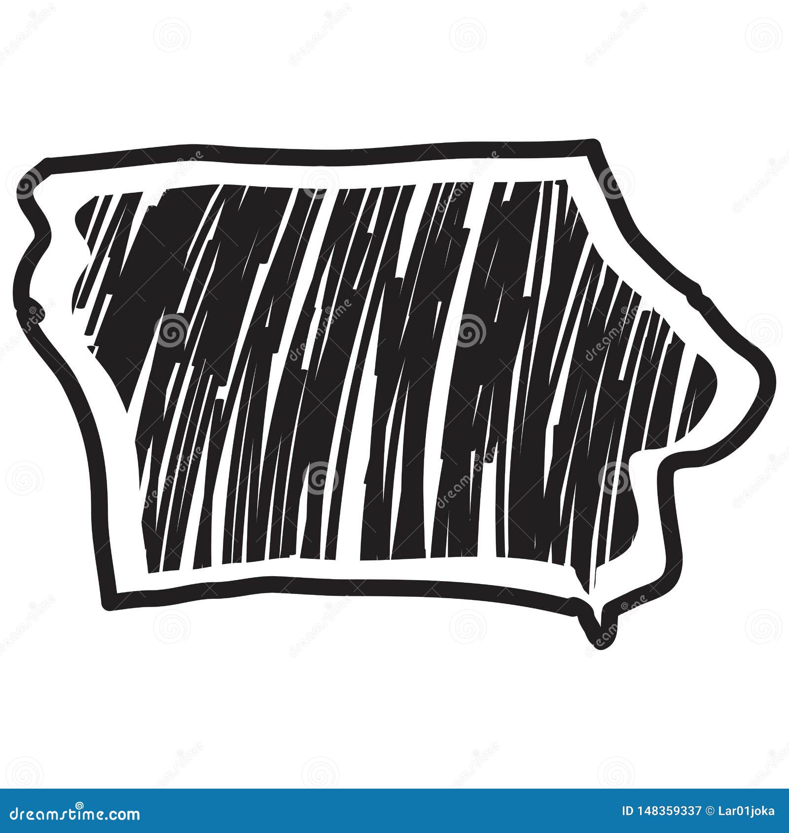 Isolated Sketch of the State of Iowa Stock Vector - Illustration of ...
