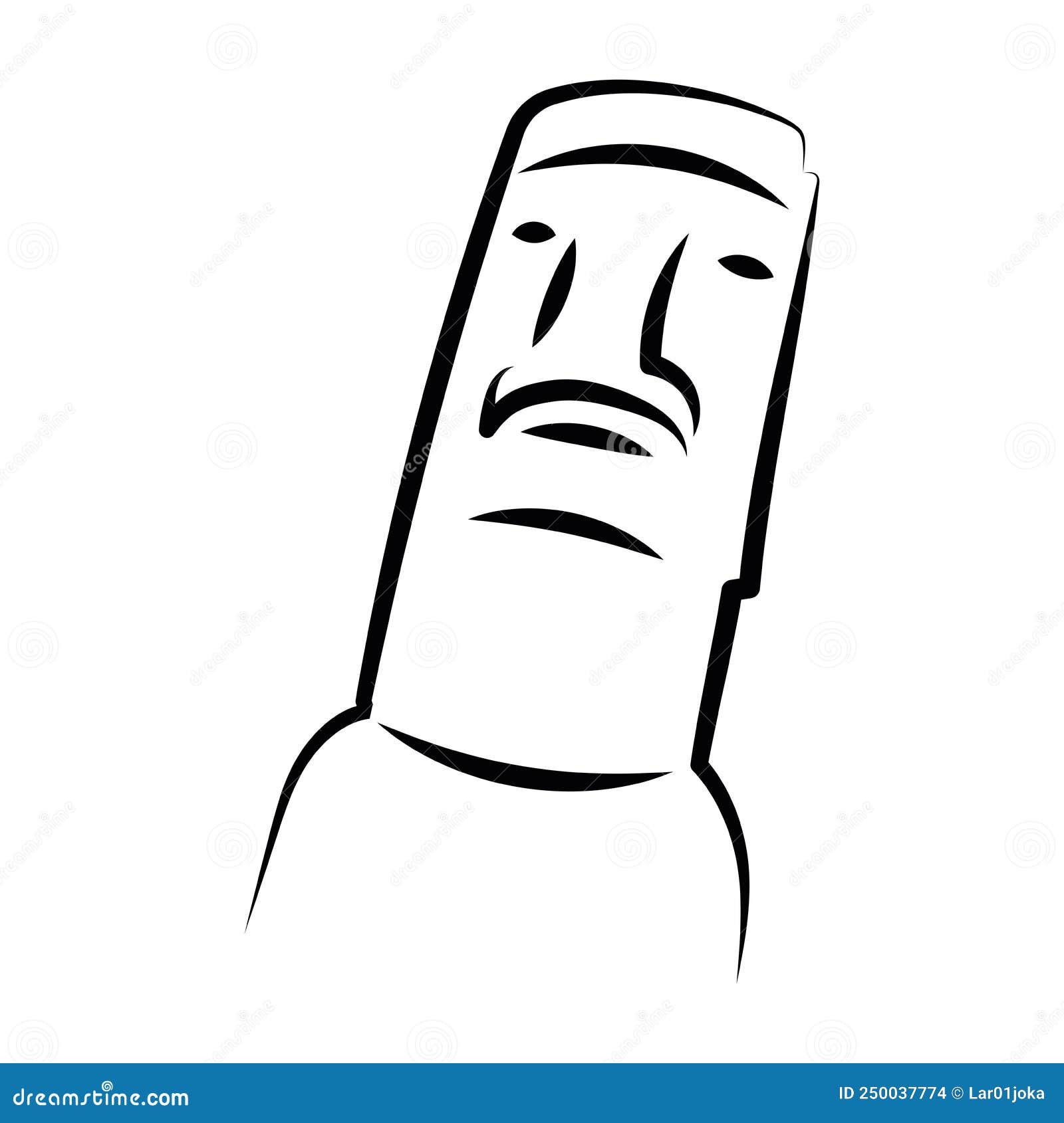 Isolated Sketch of Stone Face Vector Stock Vector - Illustration of ...