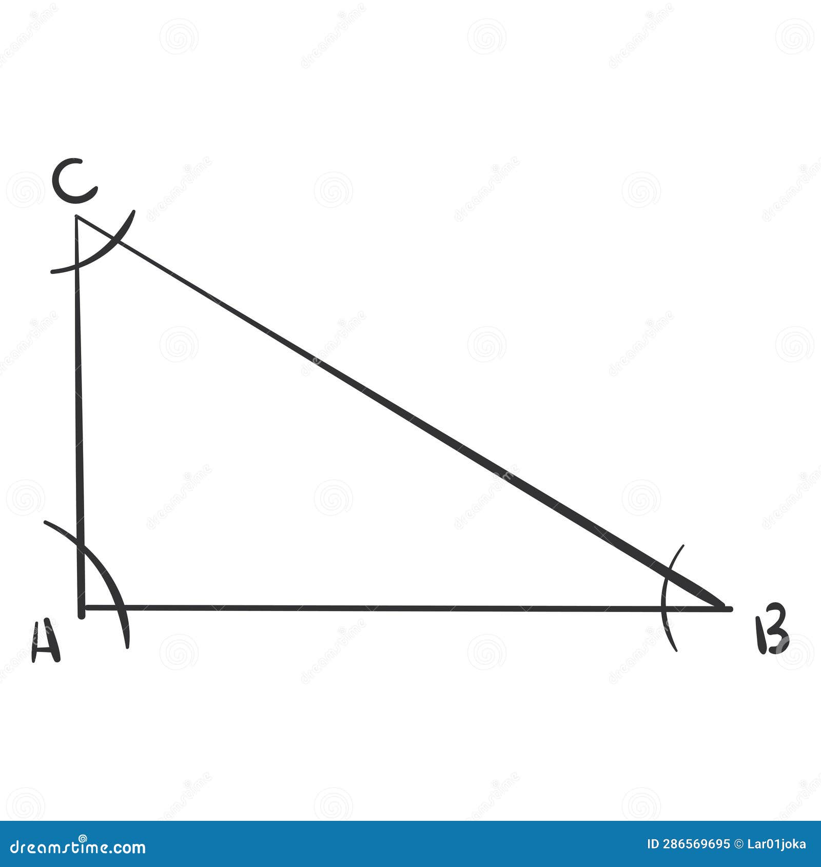 Isolated Sketch of a Triangle with Angles Vector Stock Vector ...