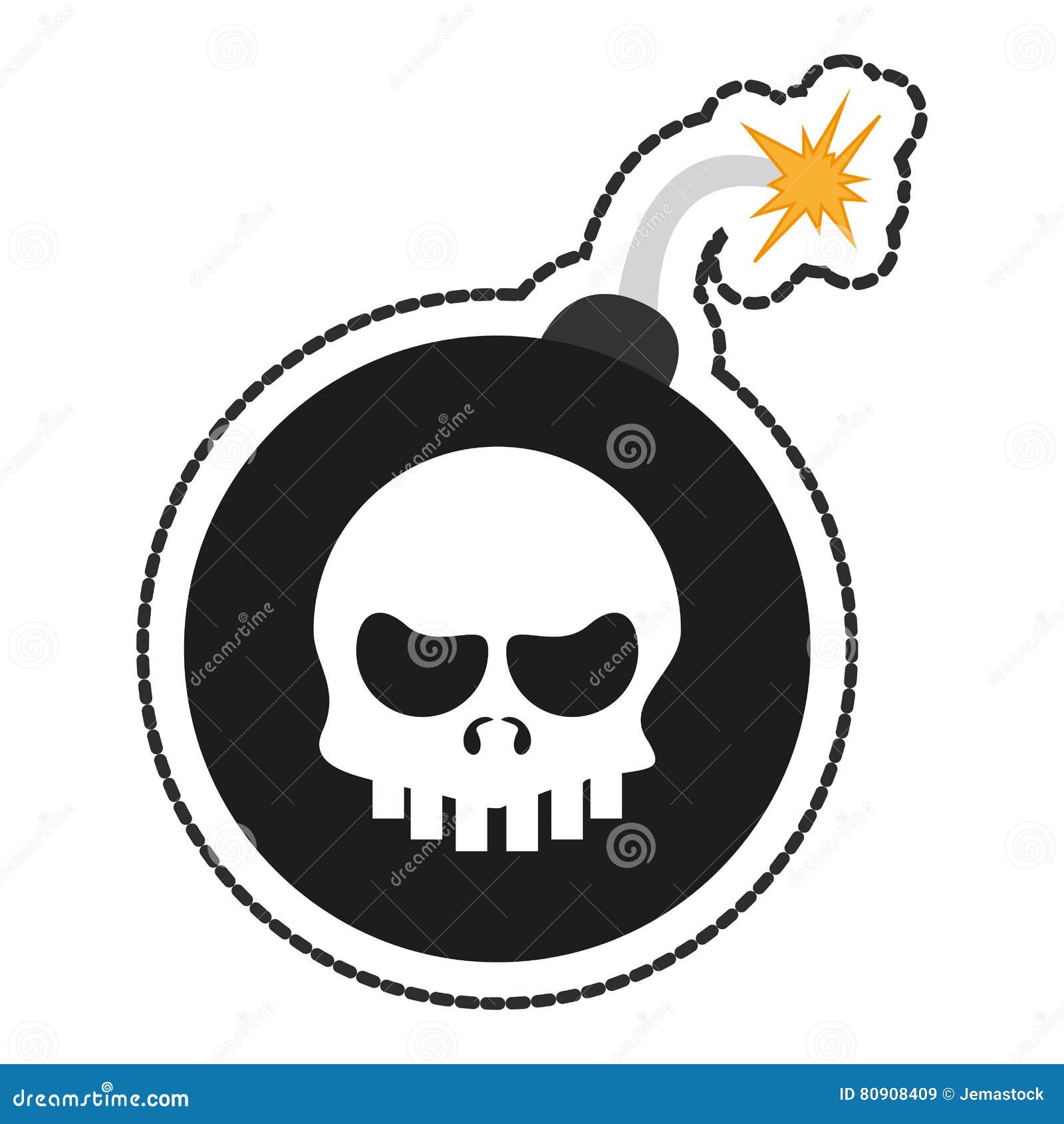 Isolated Skull and Bomb Design Stock Vector - Illustration of ...