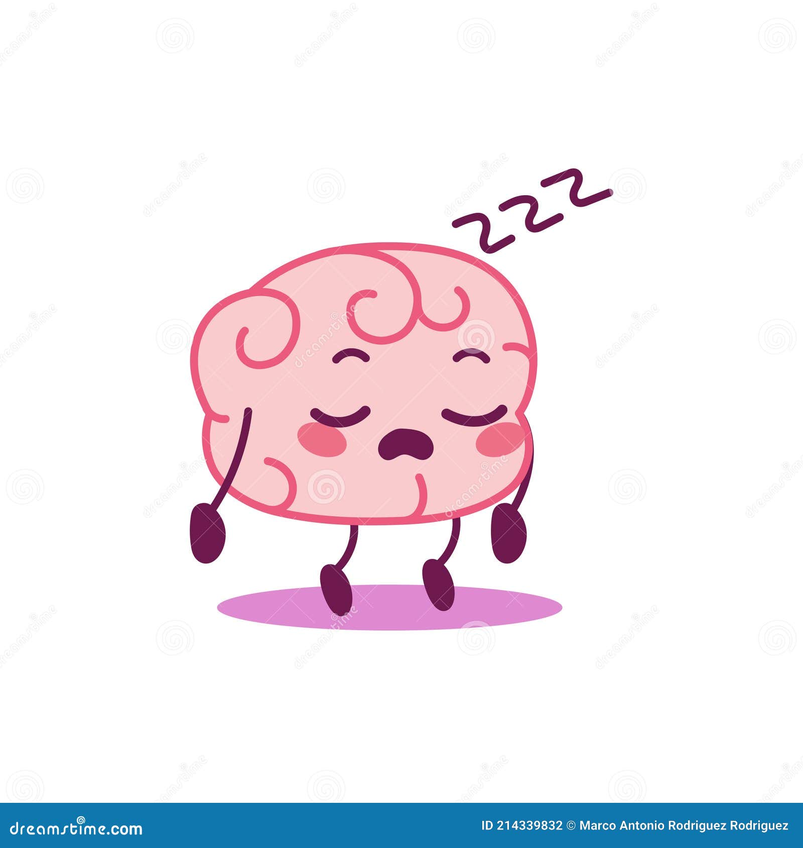 Isolated Sleeping Brain Cartoon Stock Vector - Illustration of head ...