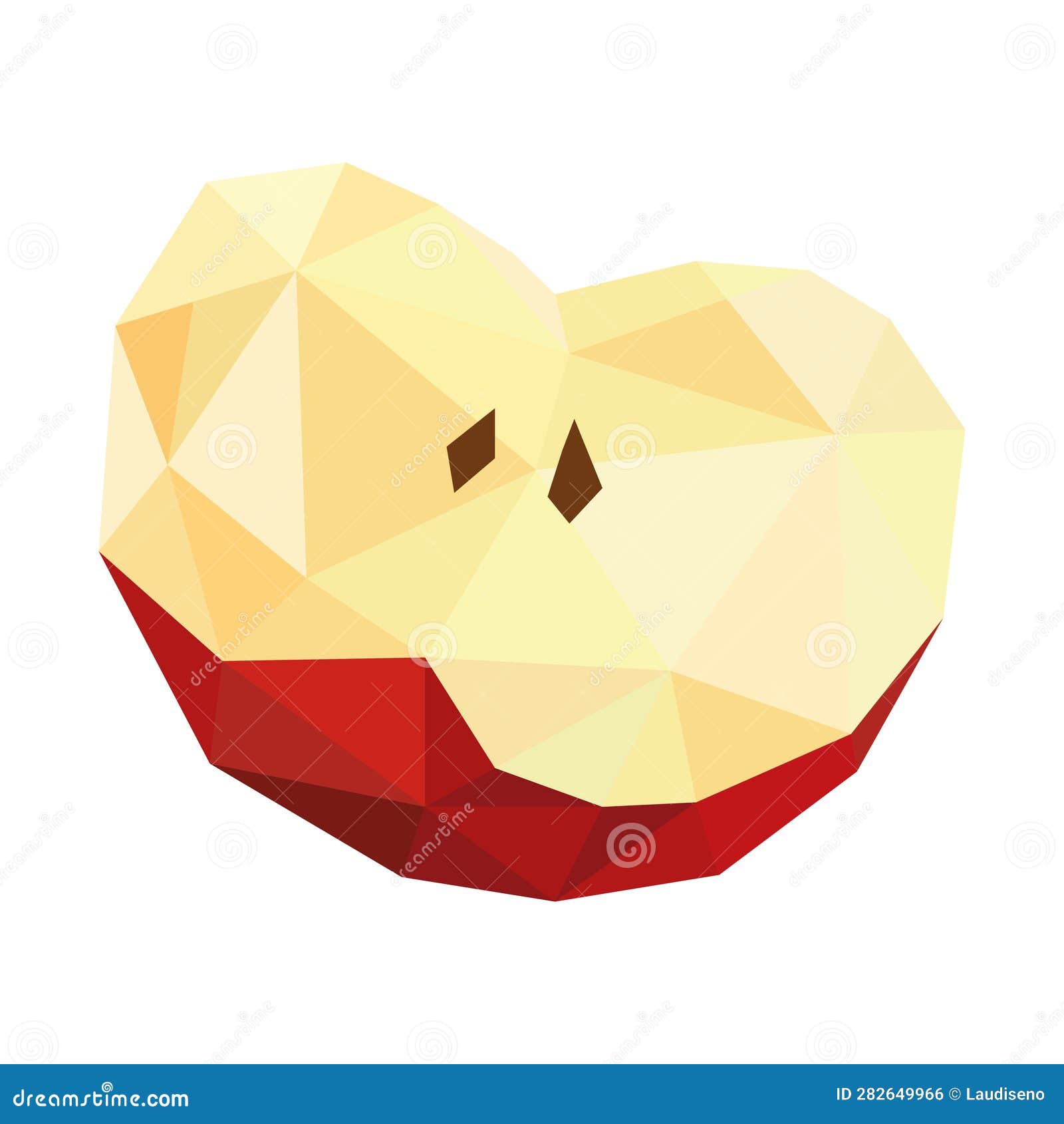 Isolated Slice of an Apple Fruit Low Poly Style Vector Stock Vector ...