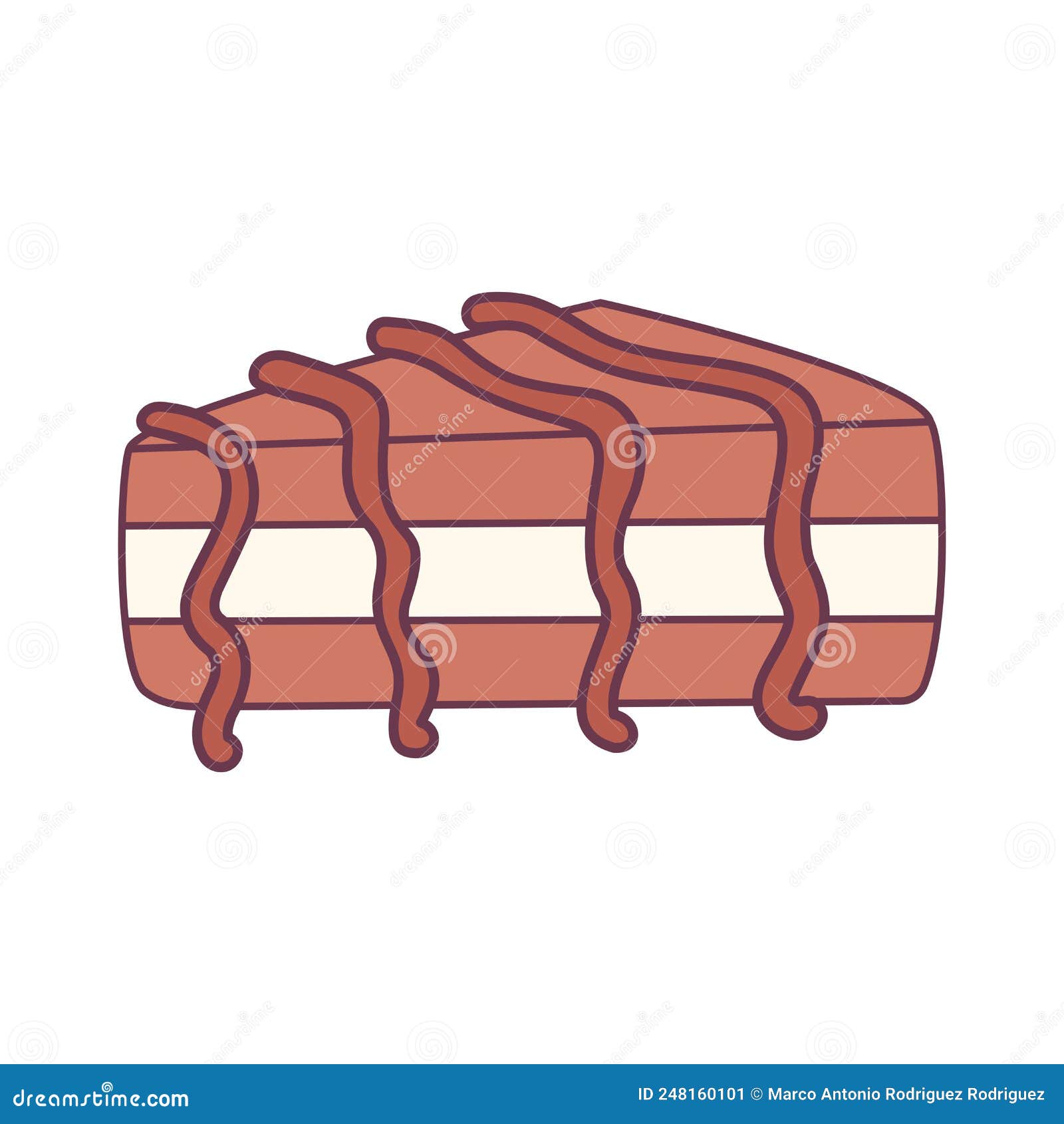 Isolated Slice of Chocolate Cake Vector Stock Vector - Illustration of ...