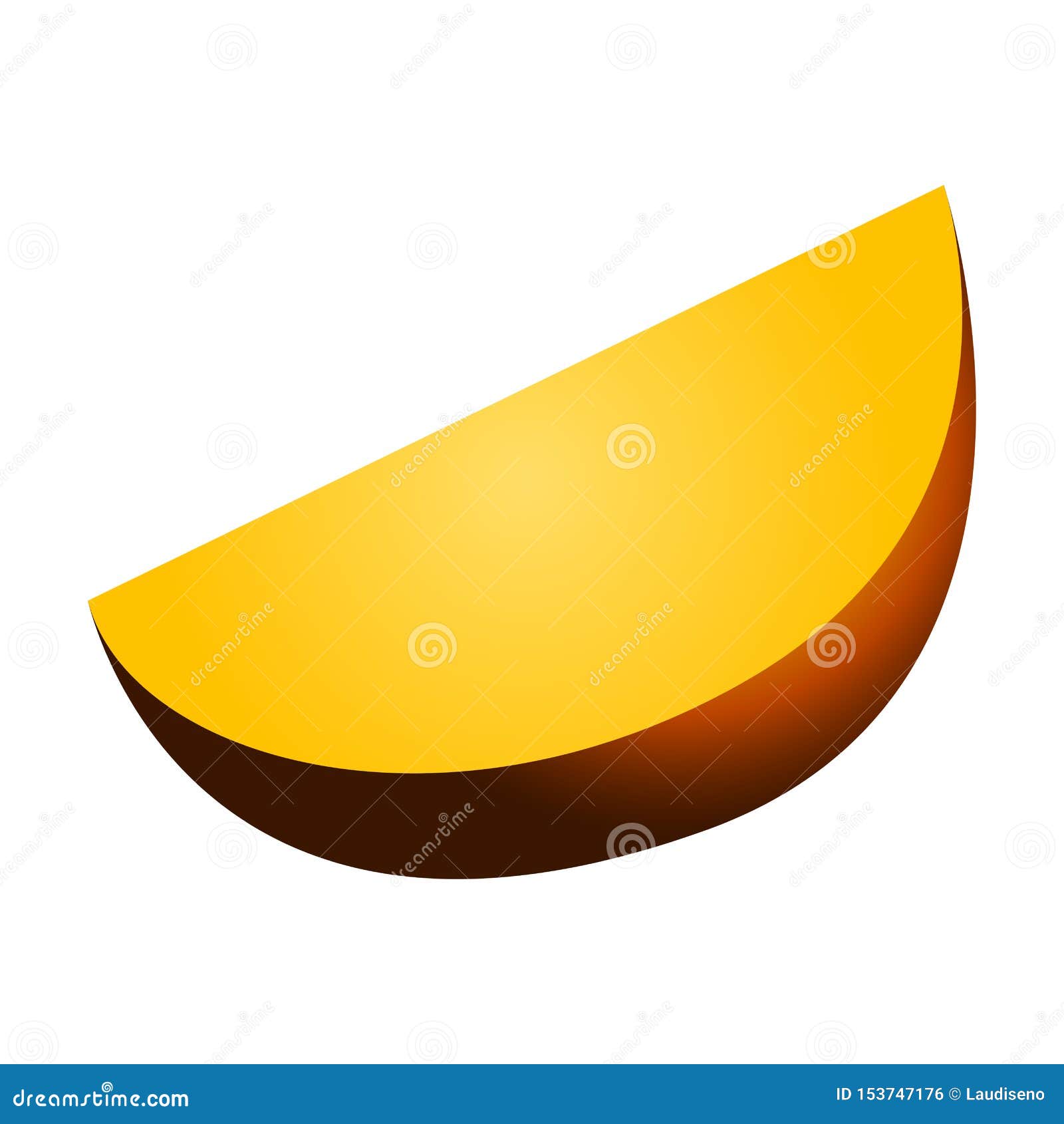 Isolated slice of mango stock vector. Illustration of object - 153747176