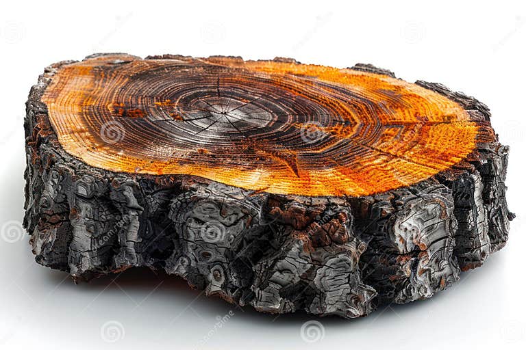 Isolated Slice of Tree Trunk on White Background - Cutout Nature ...