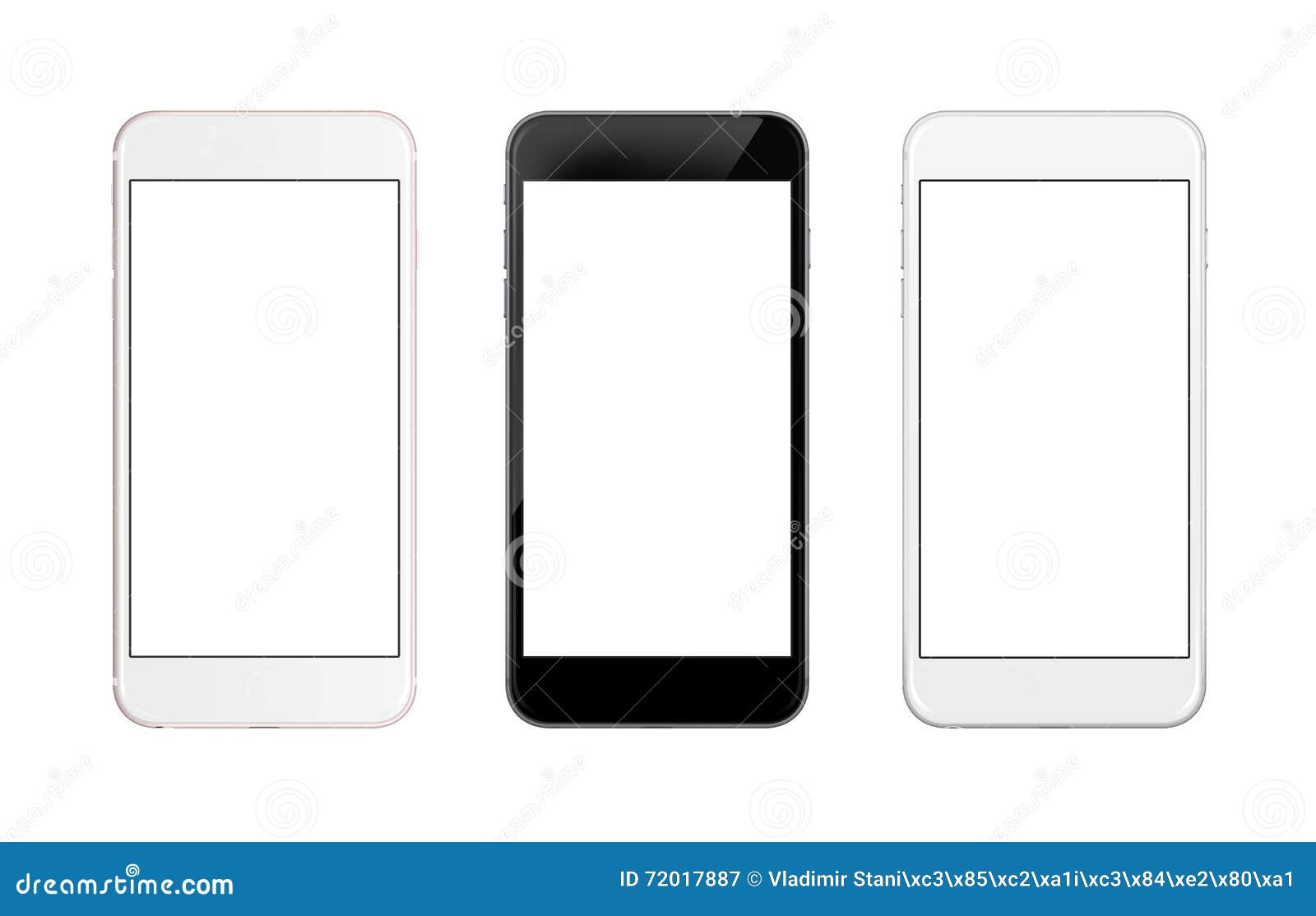 Isolated Smart Phone. Front Side Isolated Screen for Mockup Stock Image ...