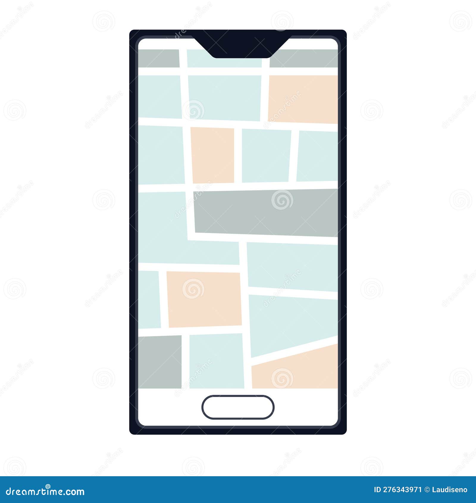 Isolated Smartphone with a Map App Vector Stock Vector - Illustration ...