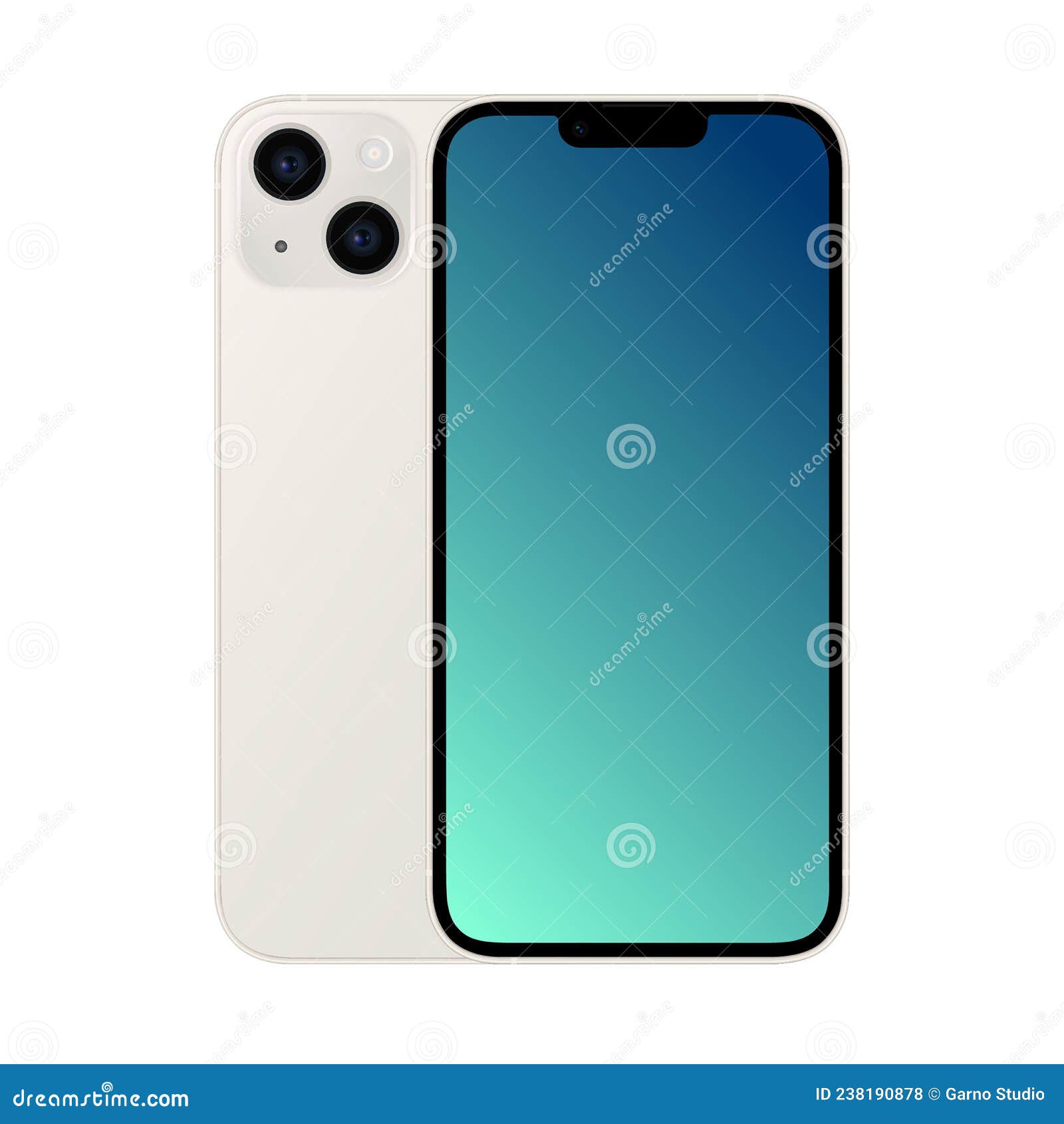 Isolated Smartphone 13 Mockup. Realistic 3d Design. Two Cameras. Front ...