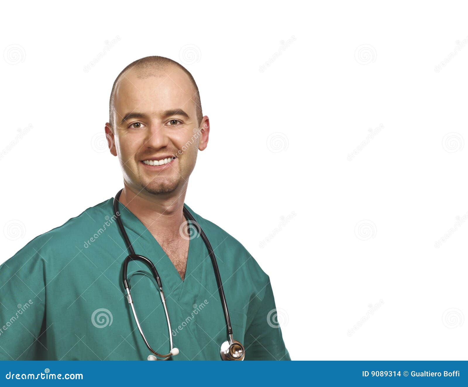 Isolated smiling doctor stock photo. Image of examination - 9089314
